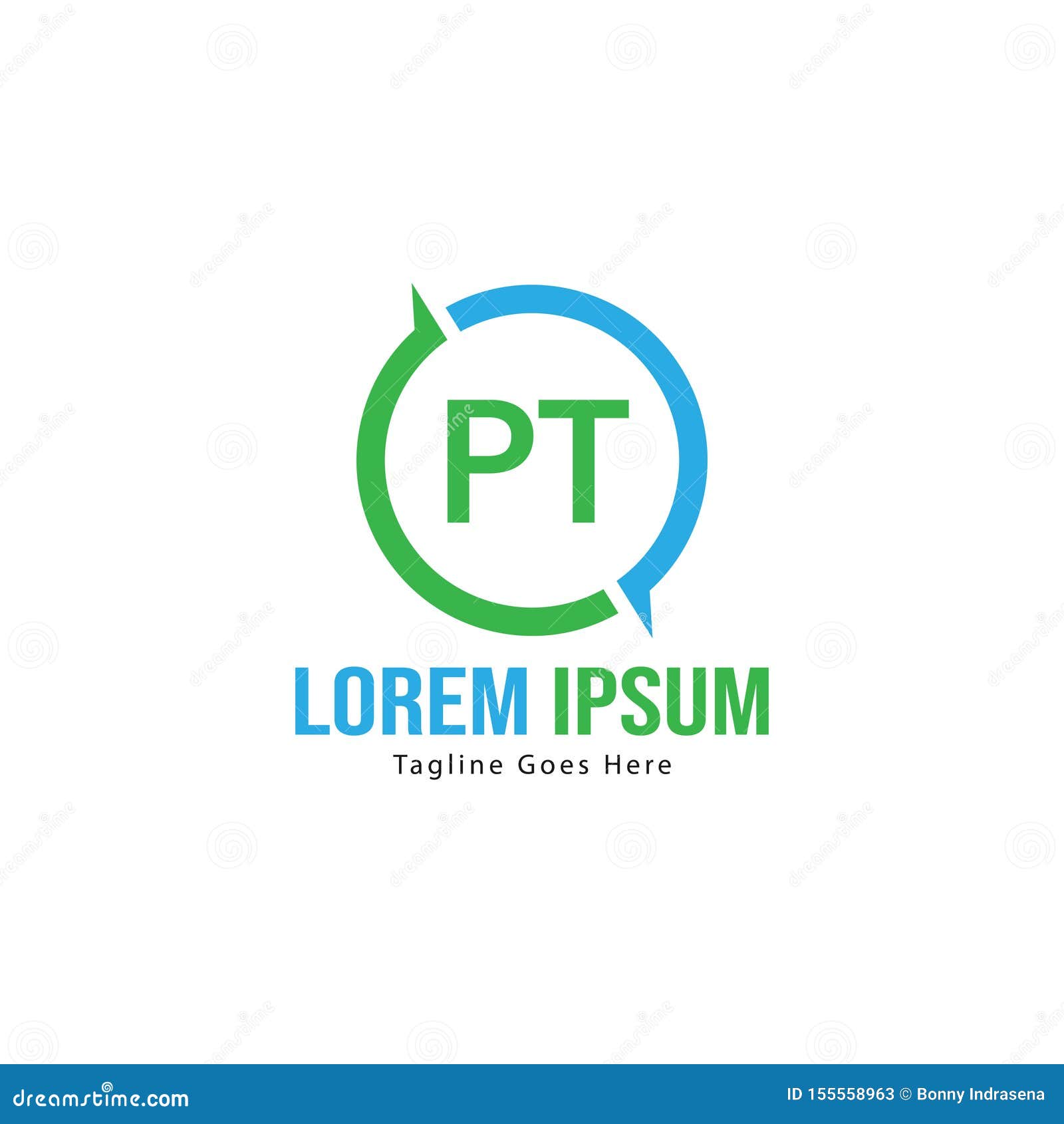 Initial PT Logo Template with Modern Frame. Minimalist PT Letter Logo ...