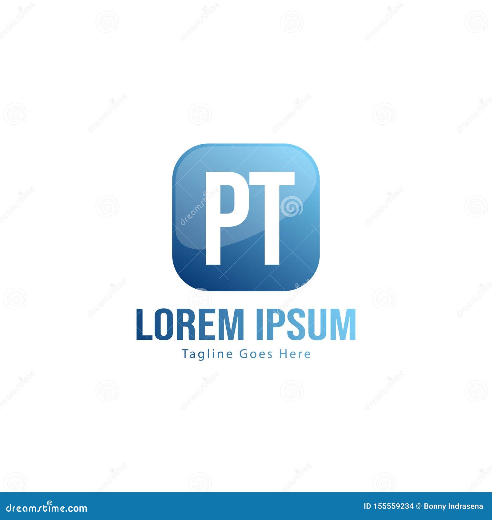 Initial PT Logo Template with Modern Frame. Minimalist PT Letter Logo ...
