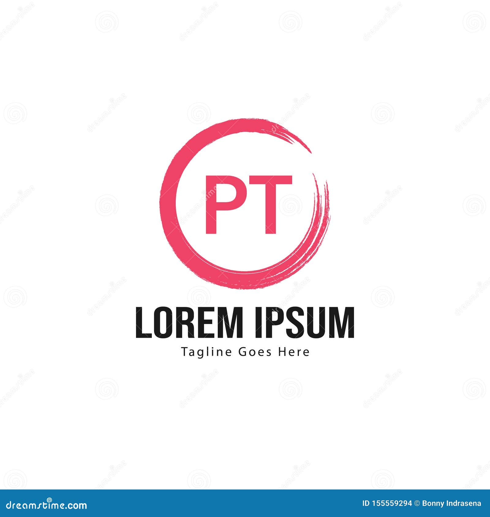 Initial PT Logo Template with Modern Frame. Minimalist PT Letter Logo ...