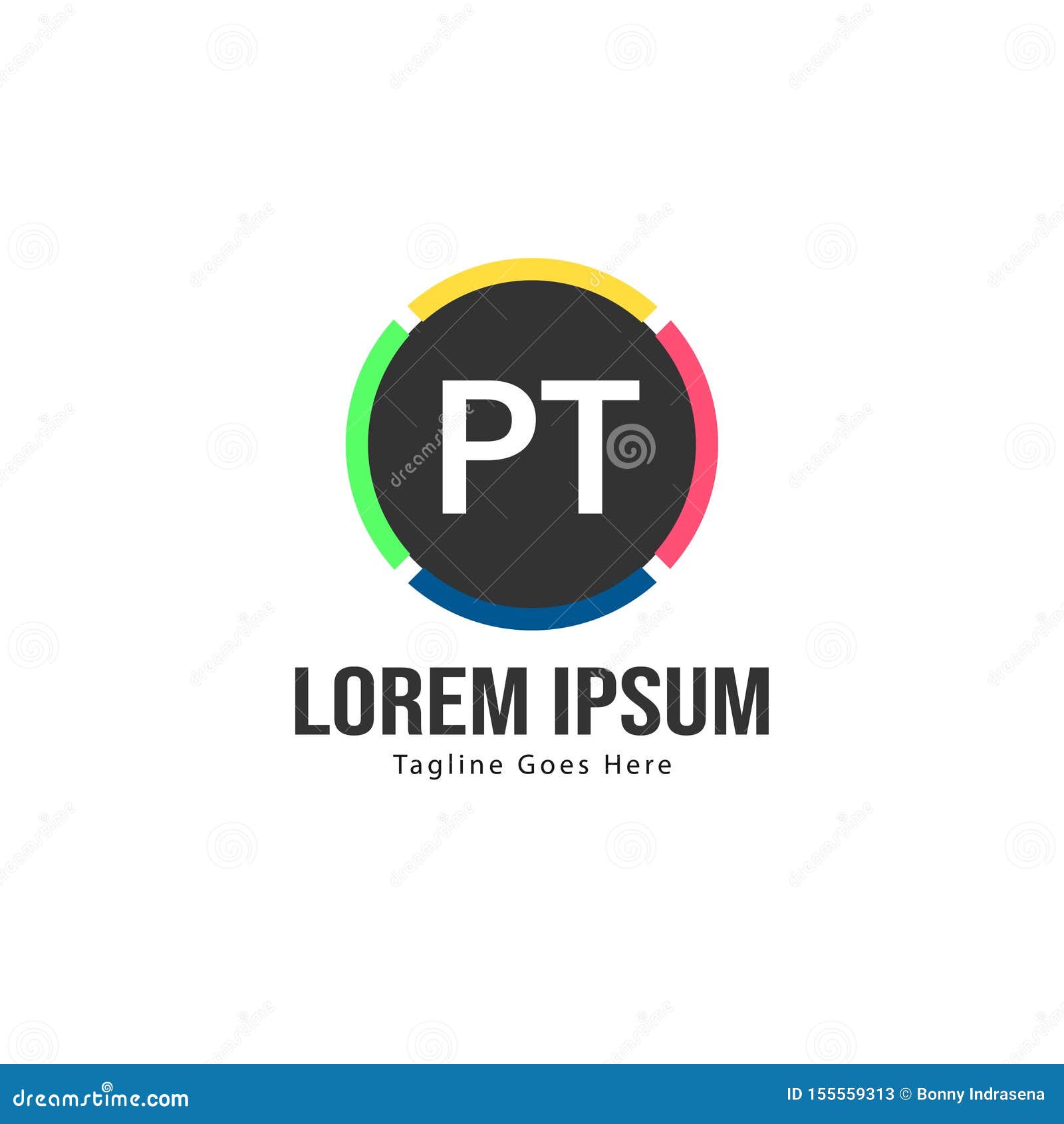 Initial PT Logo Template with Modern Frame. Minimalist PT Letter Logo ...
