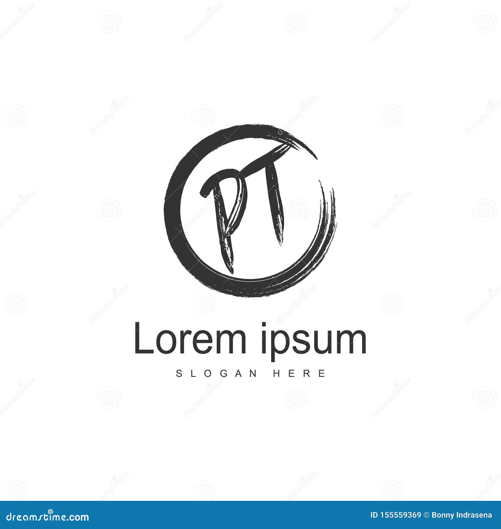 Initial PT Logo Template with Modern Frame. Minimalist PT Letter Logo ...