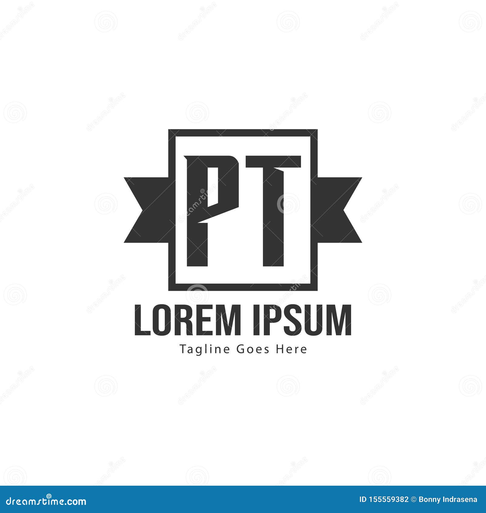 Initial PT Logo Template with Modern Frame. Minimalist PT Letter Logo ...