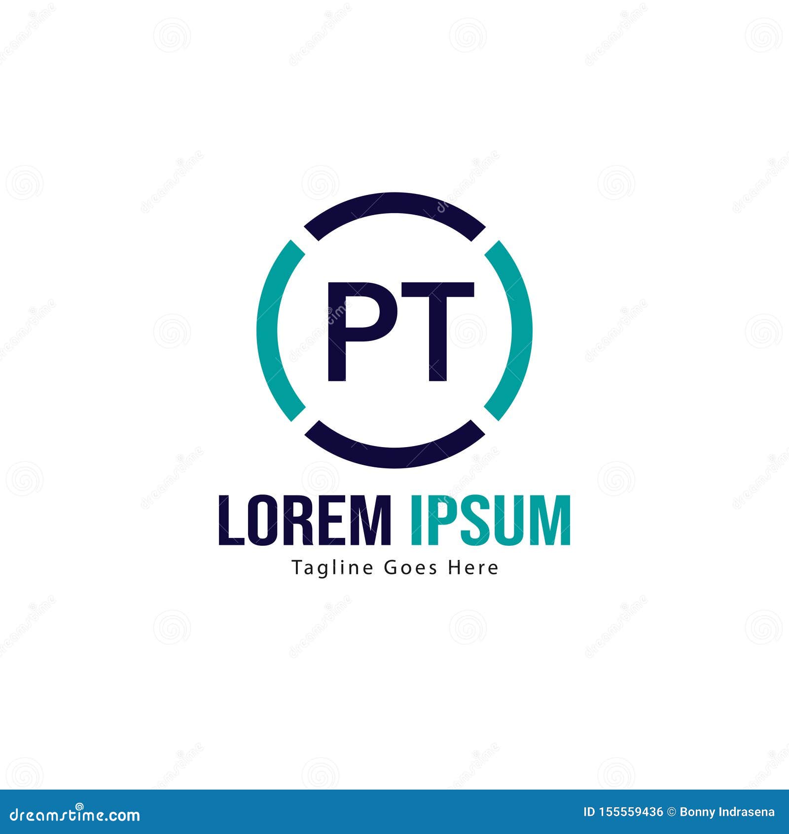 Initial PT Logo Template with Modern Frame. Minimalist PT Letter Logo ...