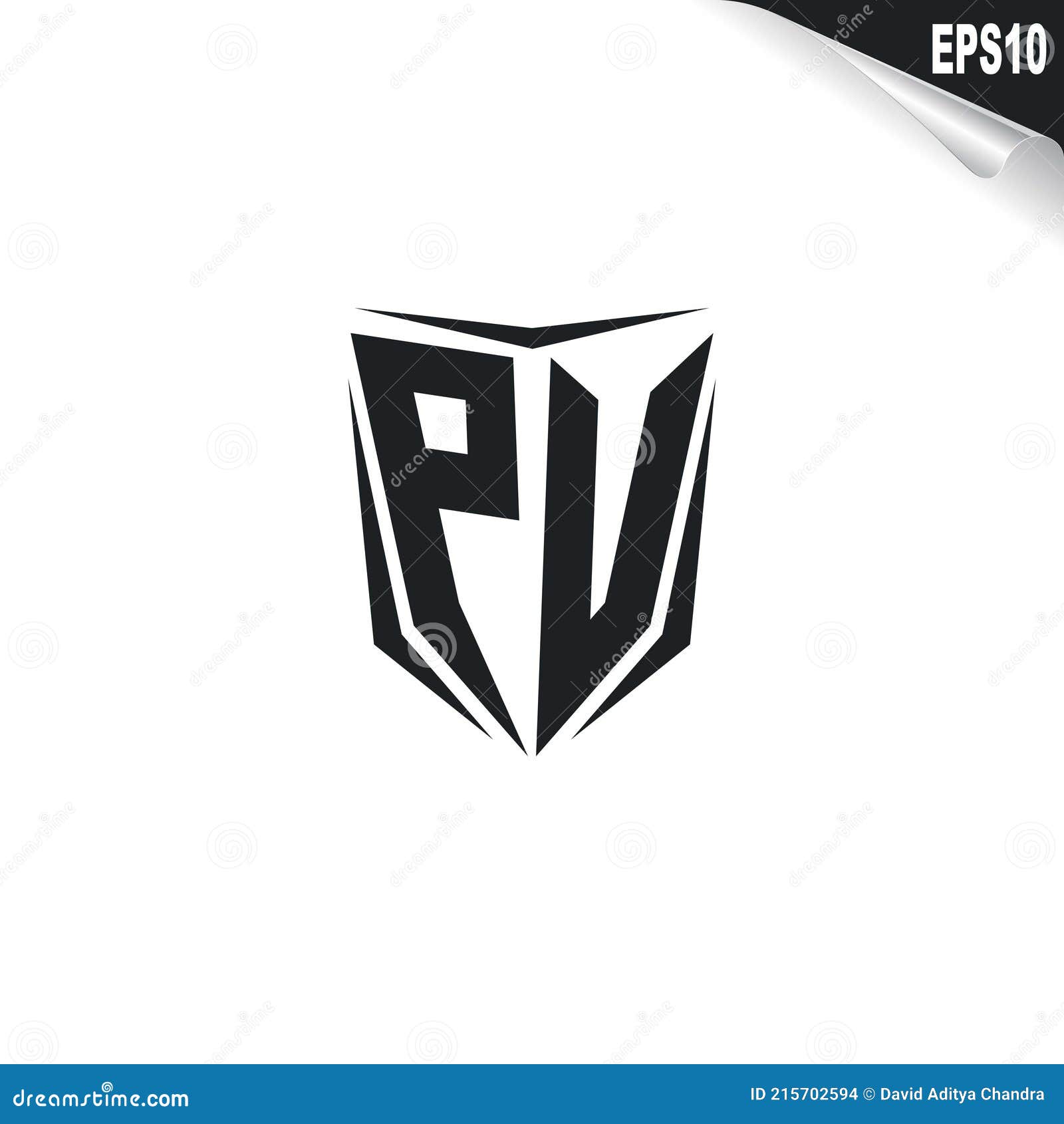 Initial PU Logo Design with Shield Style, Logo Business Branding Stock ...