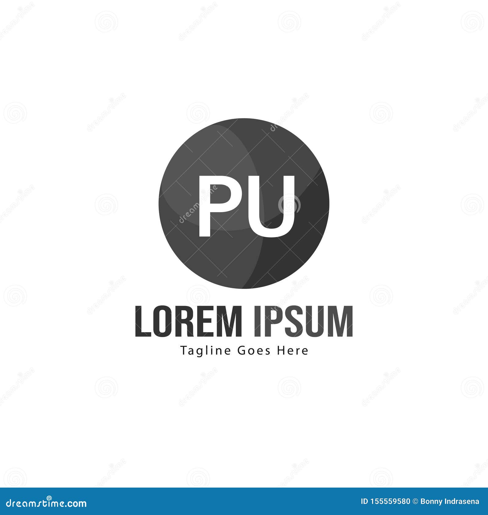 Initial PU Logo Template with Modern Frame. Minimalist PU Letter Logo ...