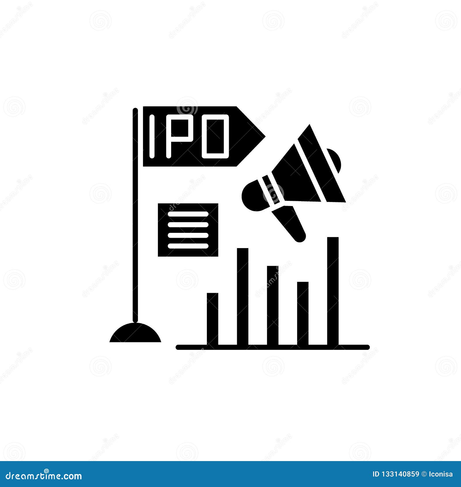 Initial Public Offering Black Icon, Vector Sign on Isolated Background ... Initial Public Offering Black Icon, Vector Sign on Isolated Background ...