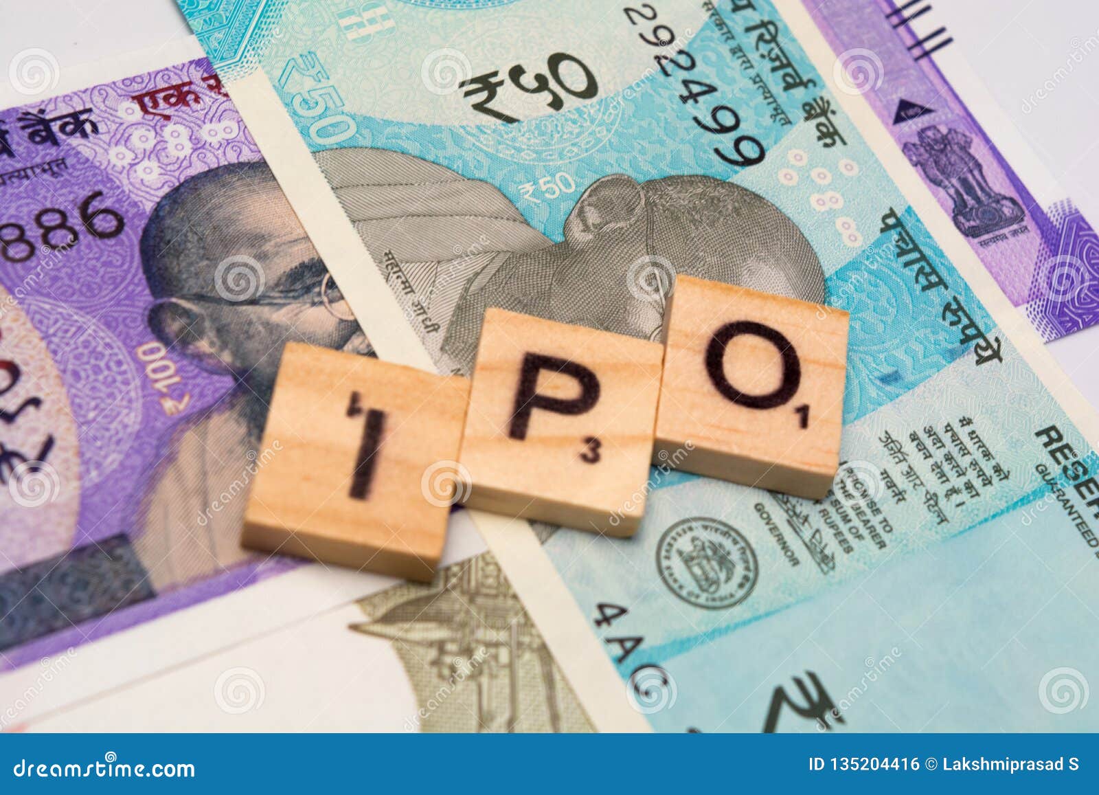 Initial Public Offering or IPO Concept with Indian Currency Notes Stock ...