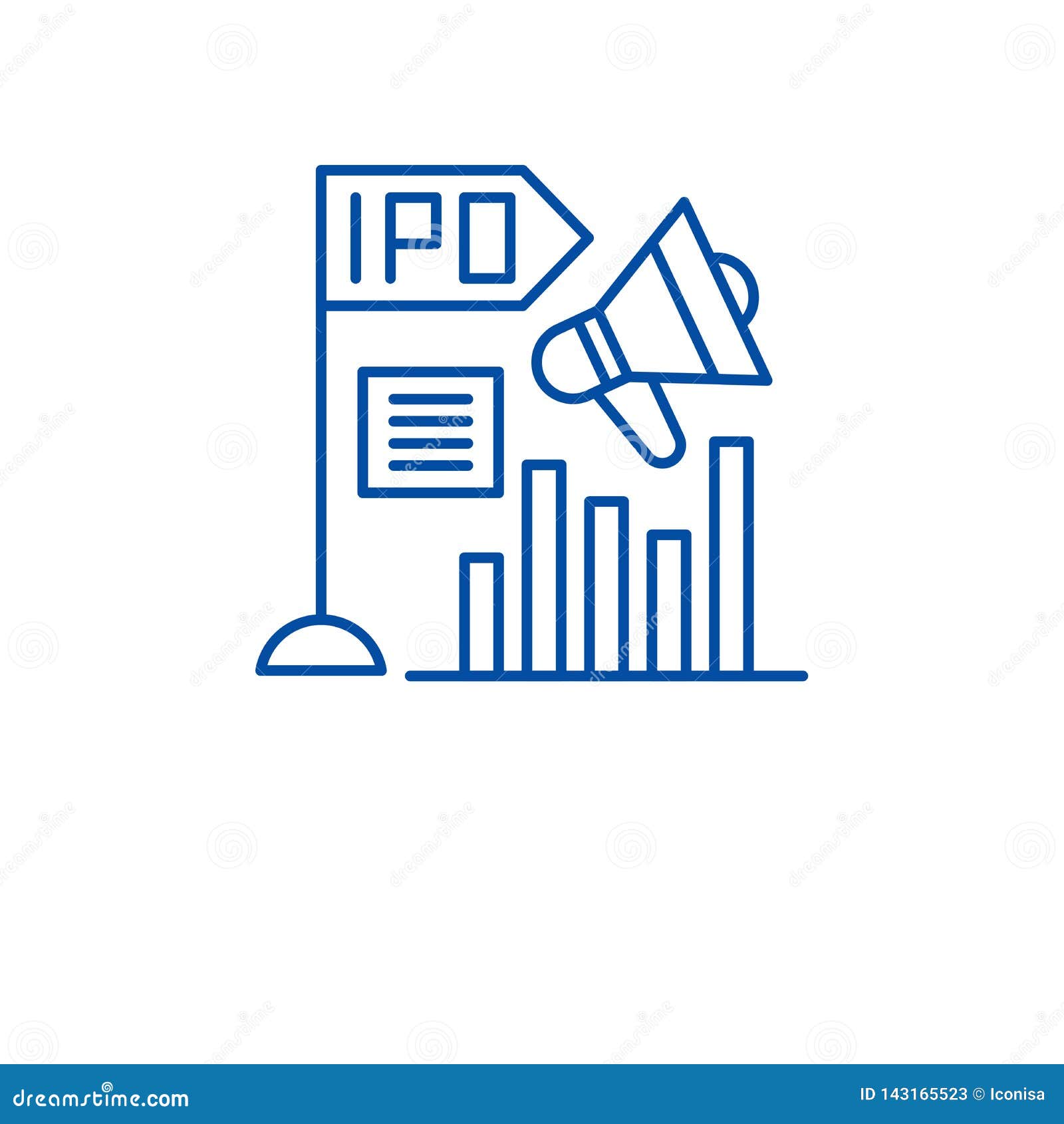 Initial Public Offering Line Icon Concept. Initial Public Offering Flat ...