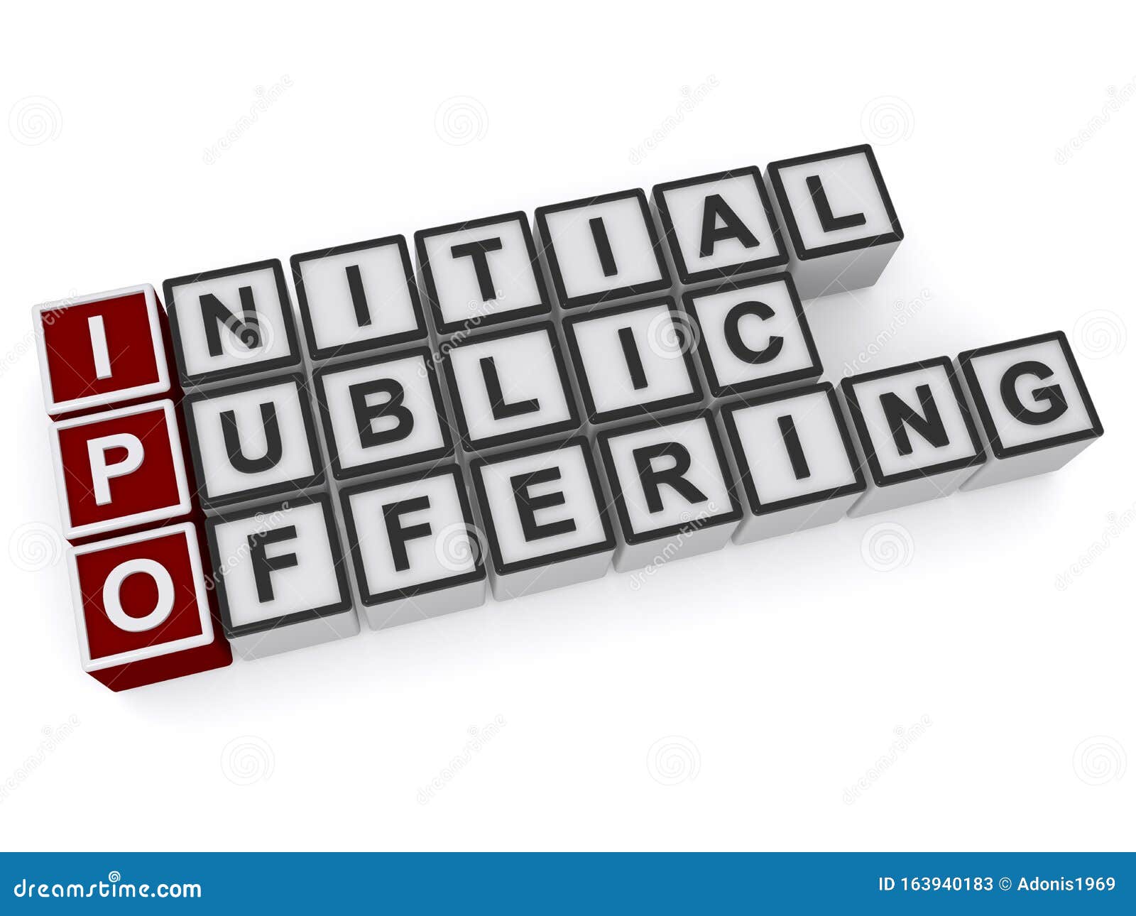 Initial public offering stock illustration. Illustration of word ...