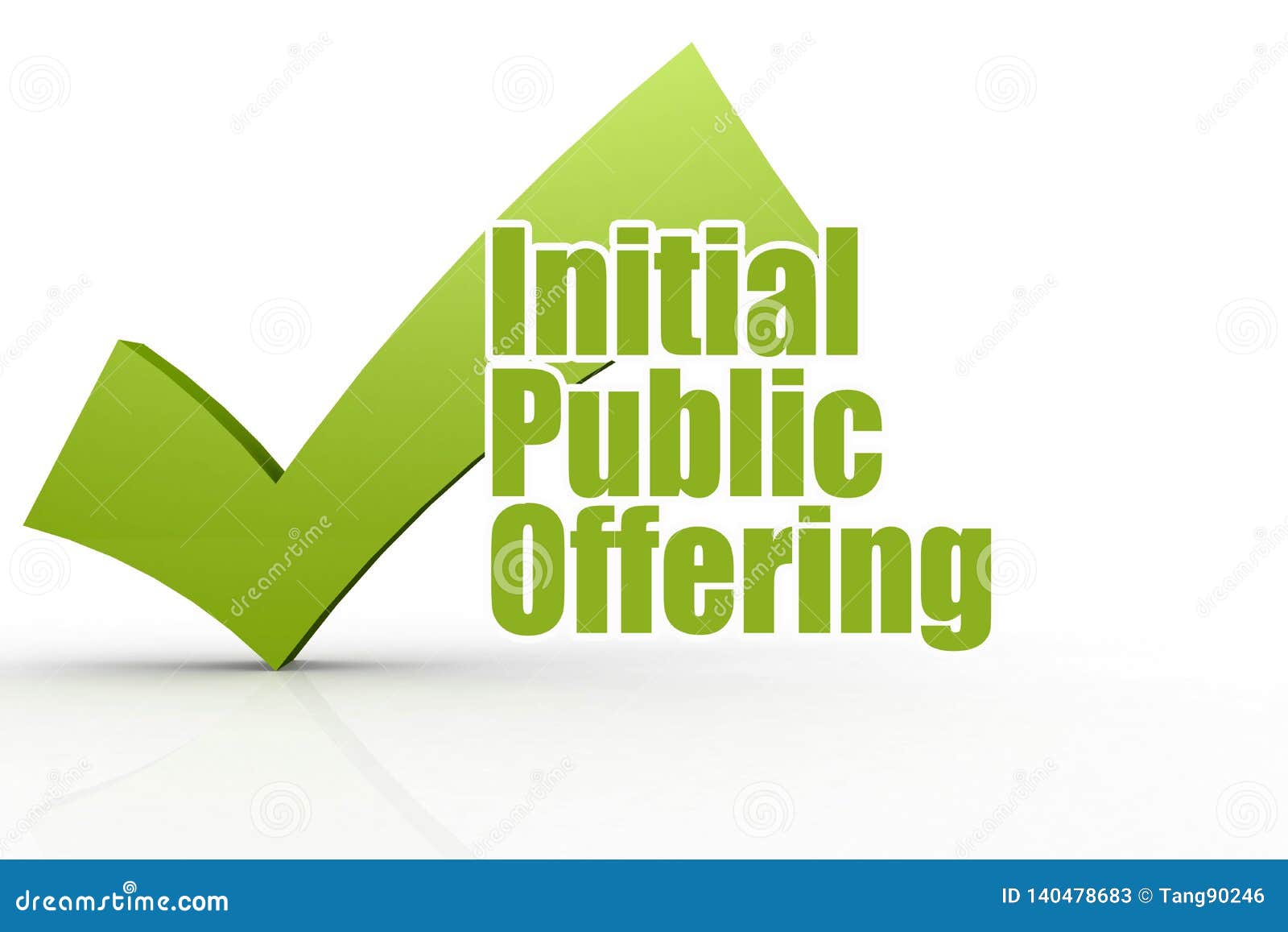 Initial Public Offering Word with Green Checkmark Stock Illustration ...