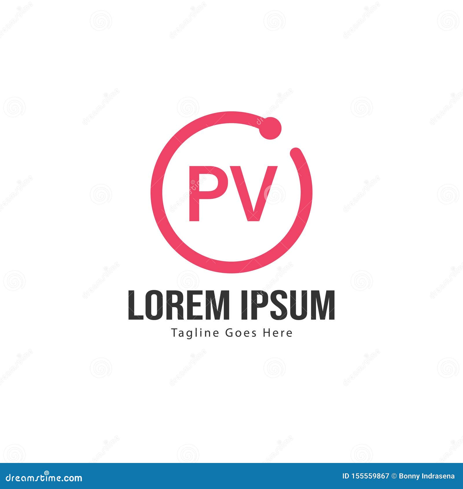 Initial PV Logo Template with Modern Frame. Minimalist PV Letter Logo ...