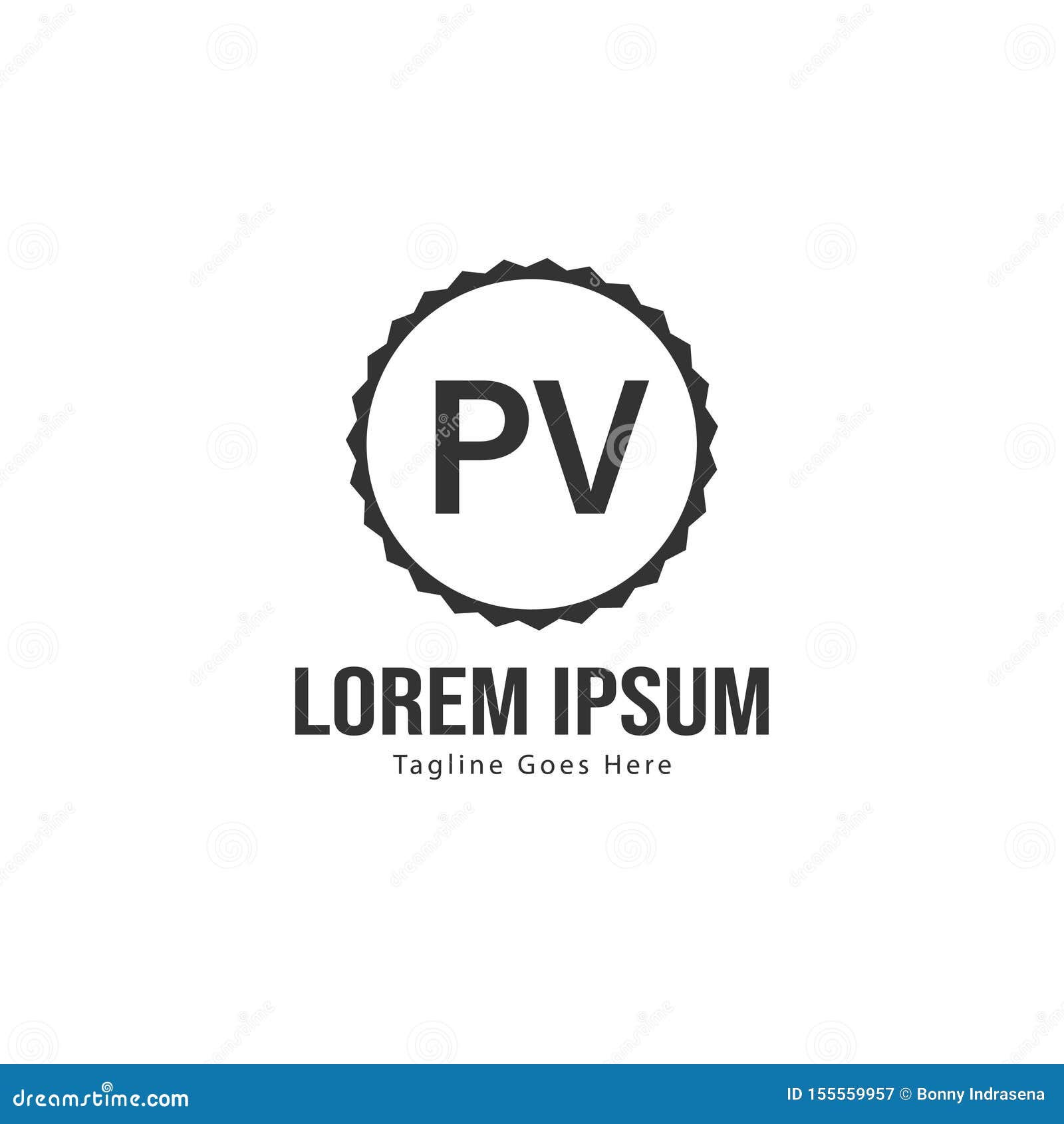 Initial PV Logo Template with Modern Frame. Minimalist PV Letter Logo ...