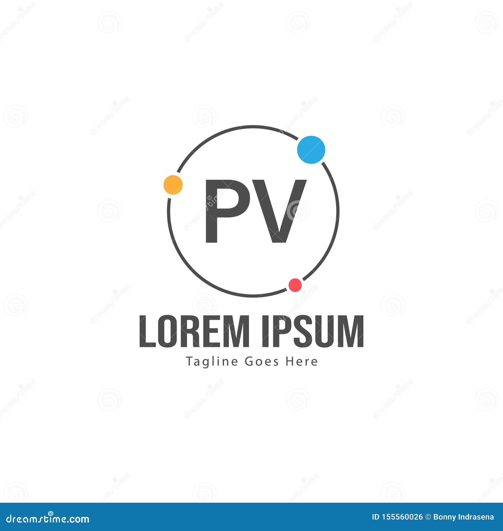 Initial PV Logo Template with Modern Frame. Minimalist PV Letter Logo ...