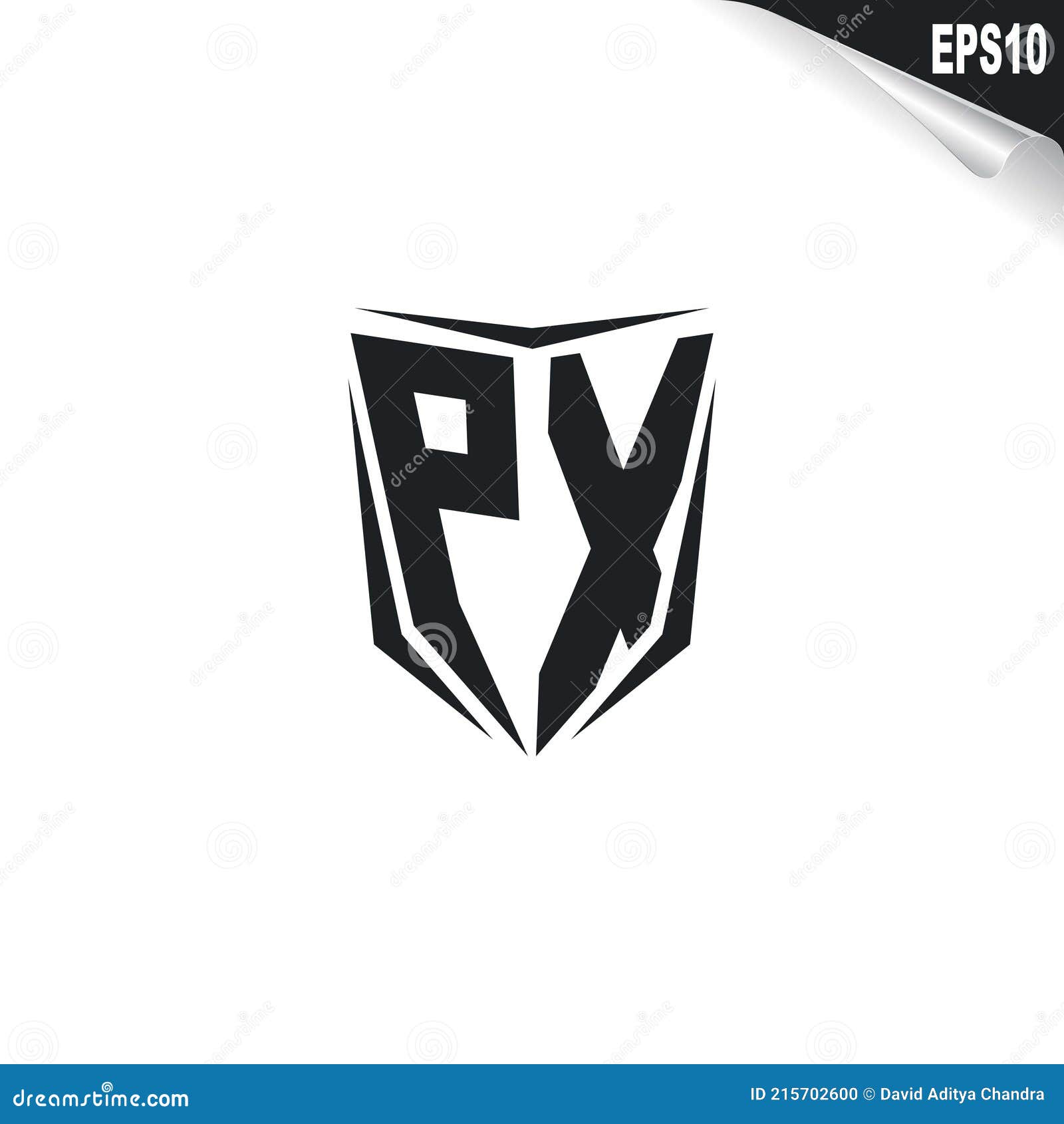 Initial PX Logo Design with Shield Style, Logo Business Branding Stock ...