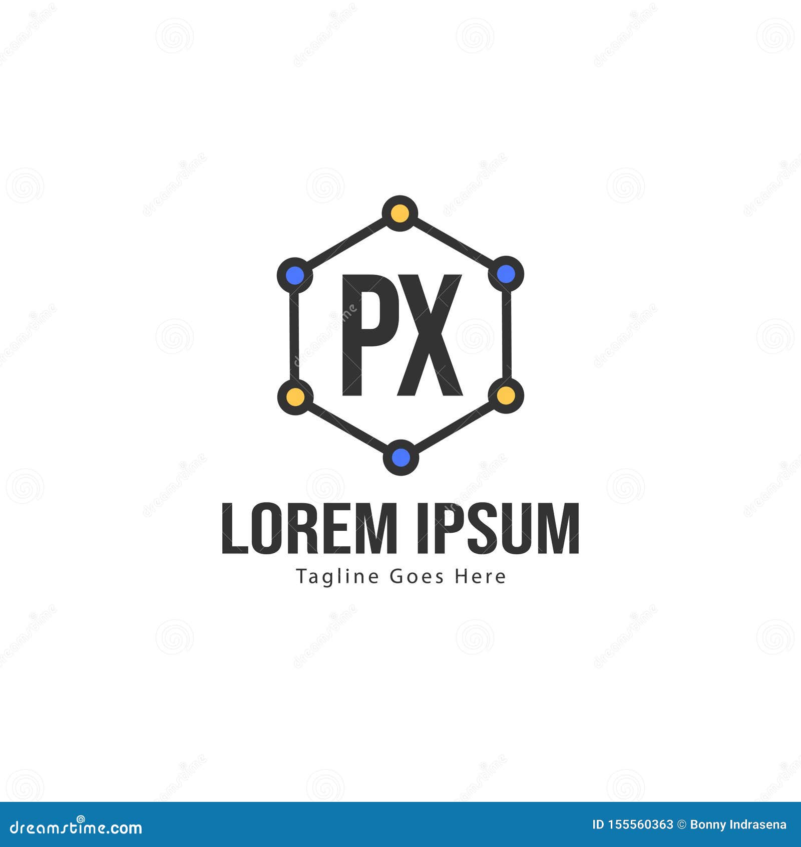 Initial PX Logo Template with Modern Frame. Minimalist PX Letter Logo ...