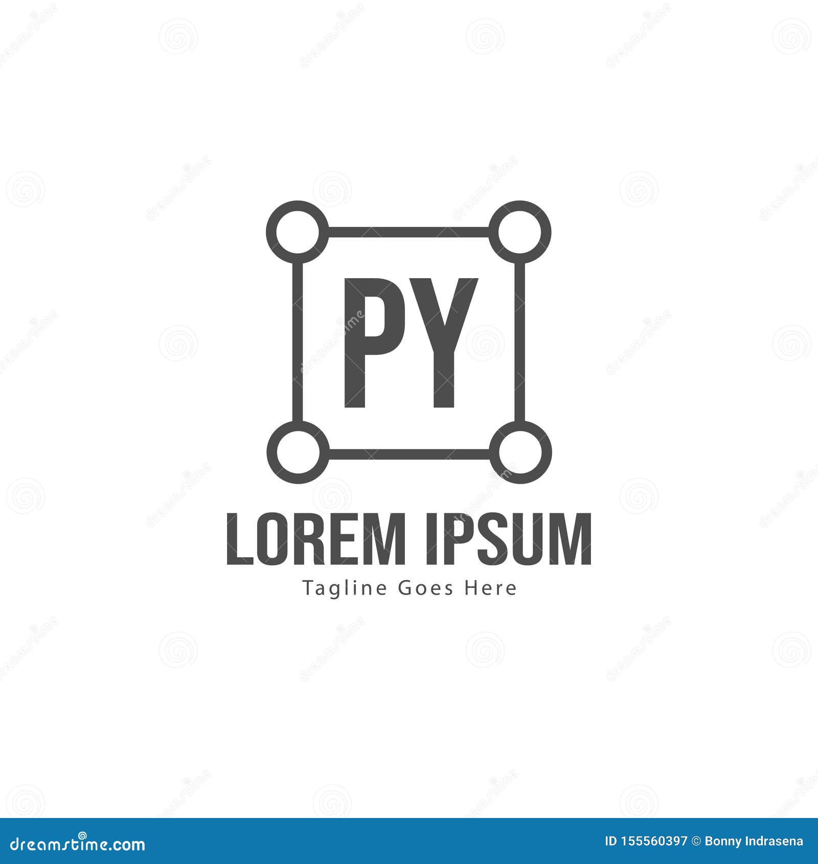 Initial PY Logo Template with Modern Frame. Minimalist PY Letter Logo ...
