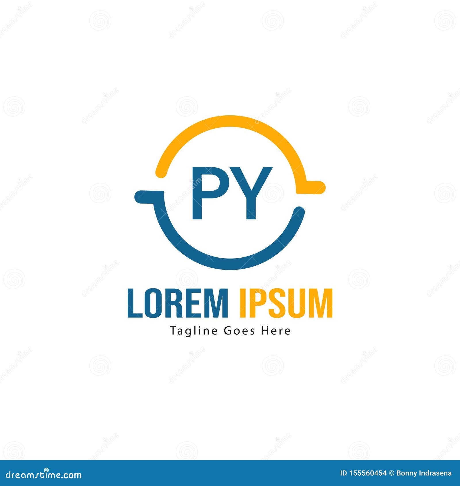 Initial PY Logo Template with Modern Frame. Minimalist PY Letter Logo ...