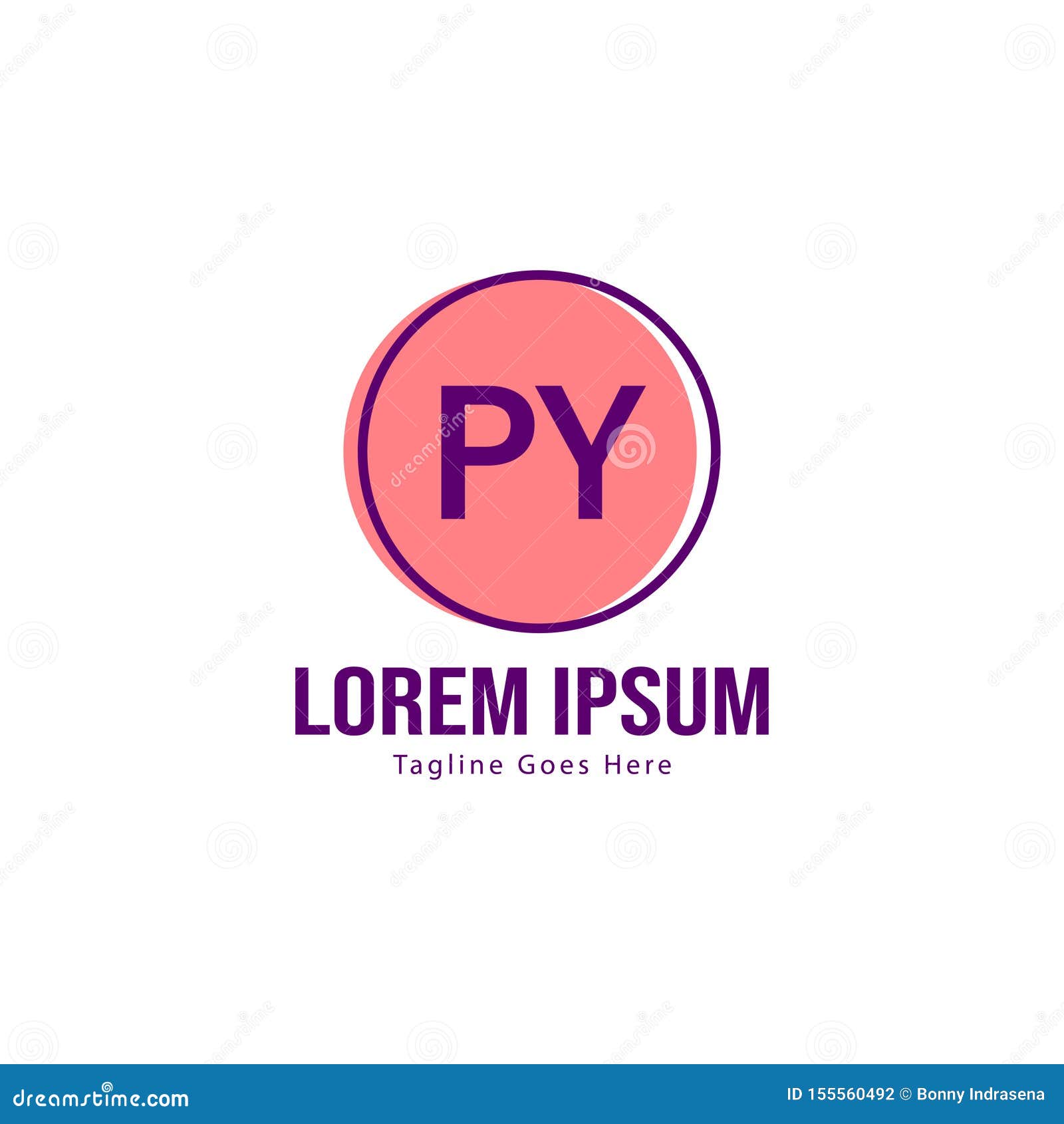 Initial PY Logo Template with Modern Frame. Minimalist PY Letter Logo ...