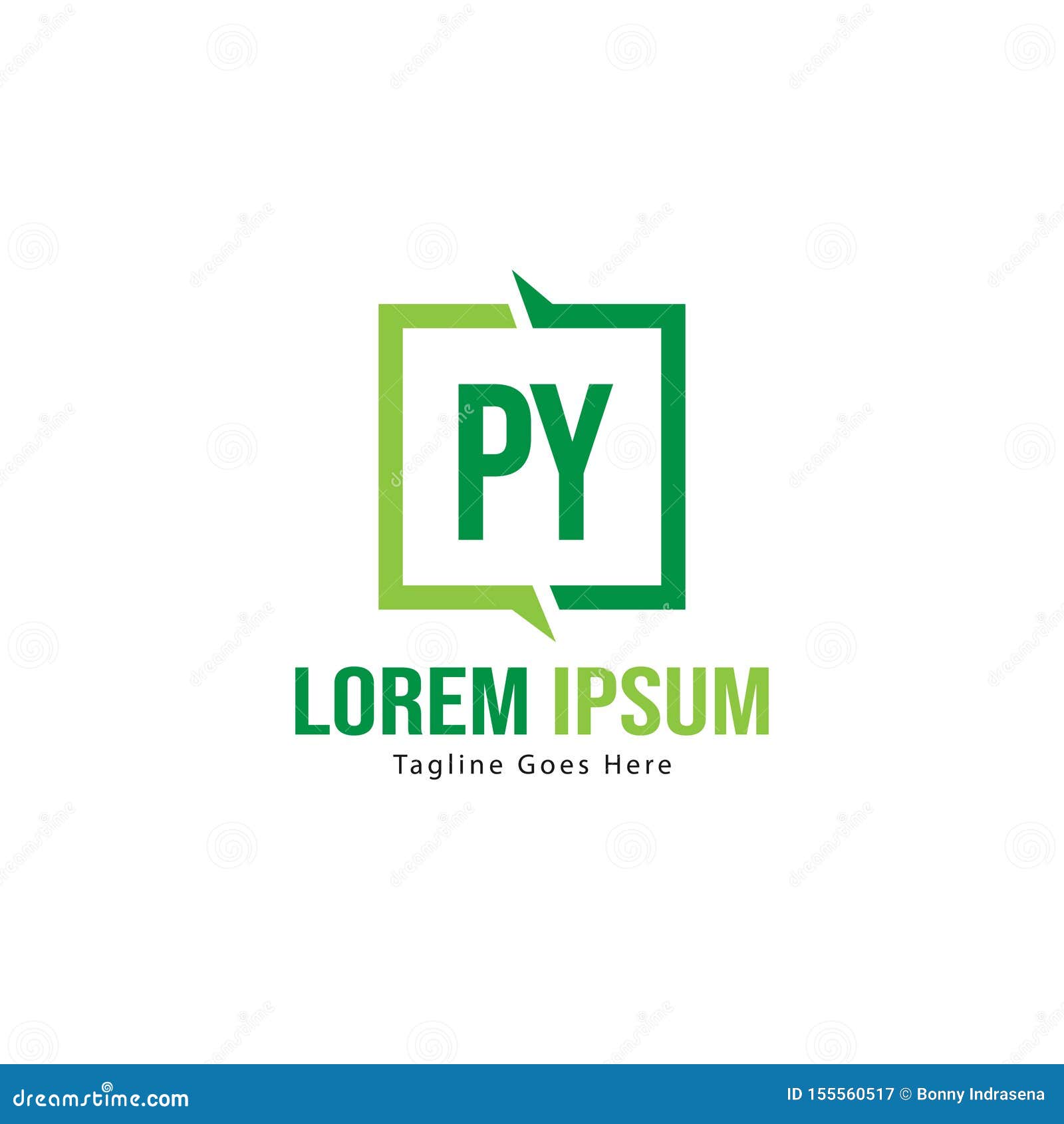 Initial PY Logo Template with Modern Frame. Minimalist PY Letter Logo ...