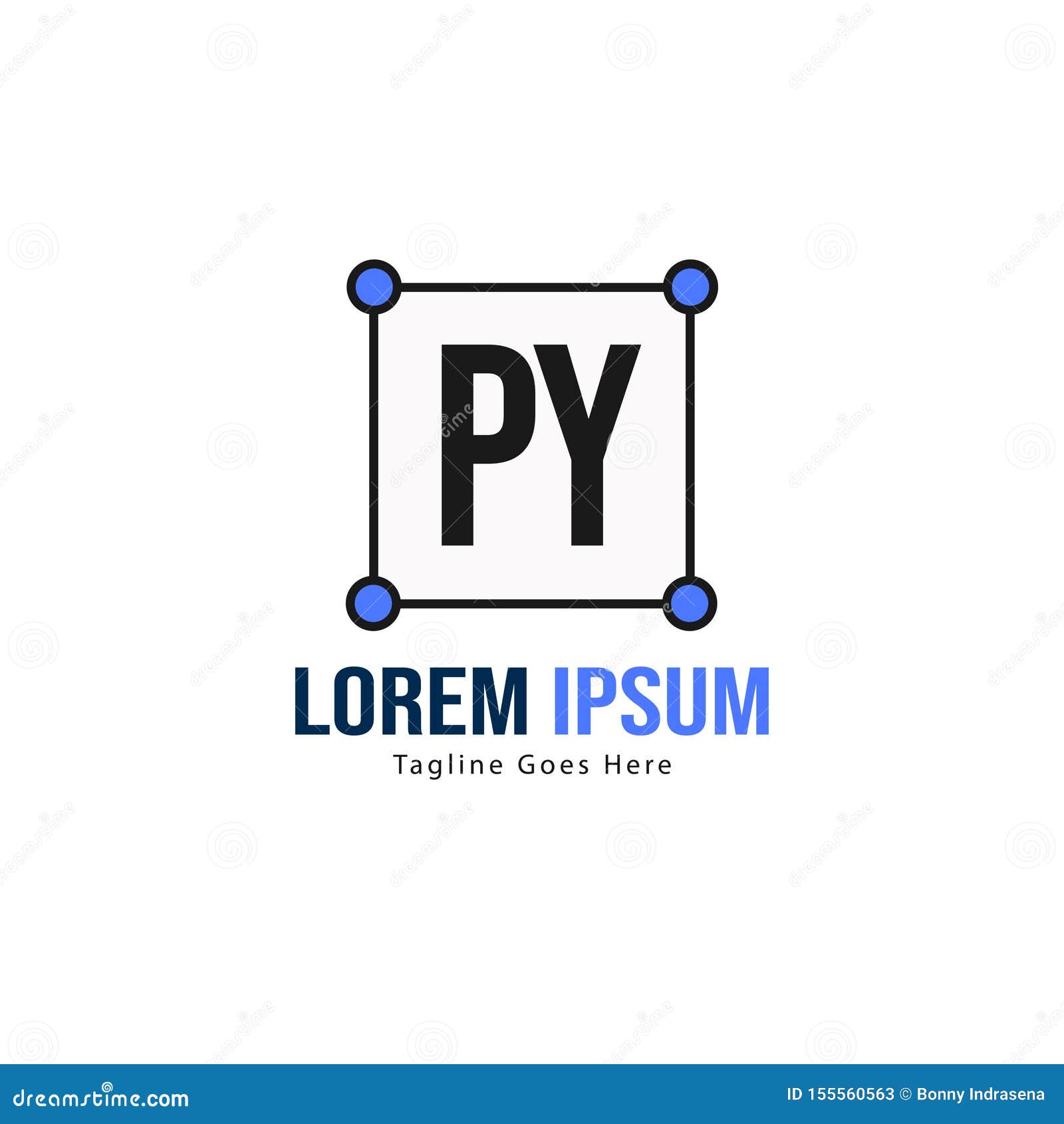 Initial PY Logo Template with Modern Frame. Minimalist PY Letter Logo ...