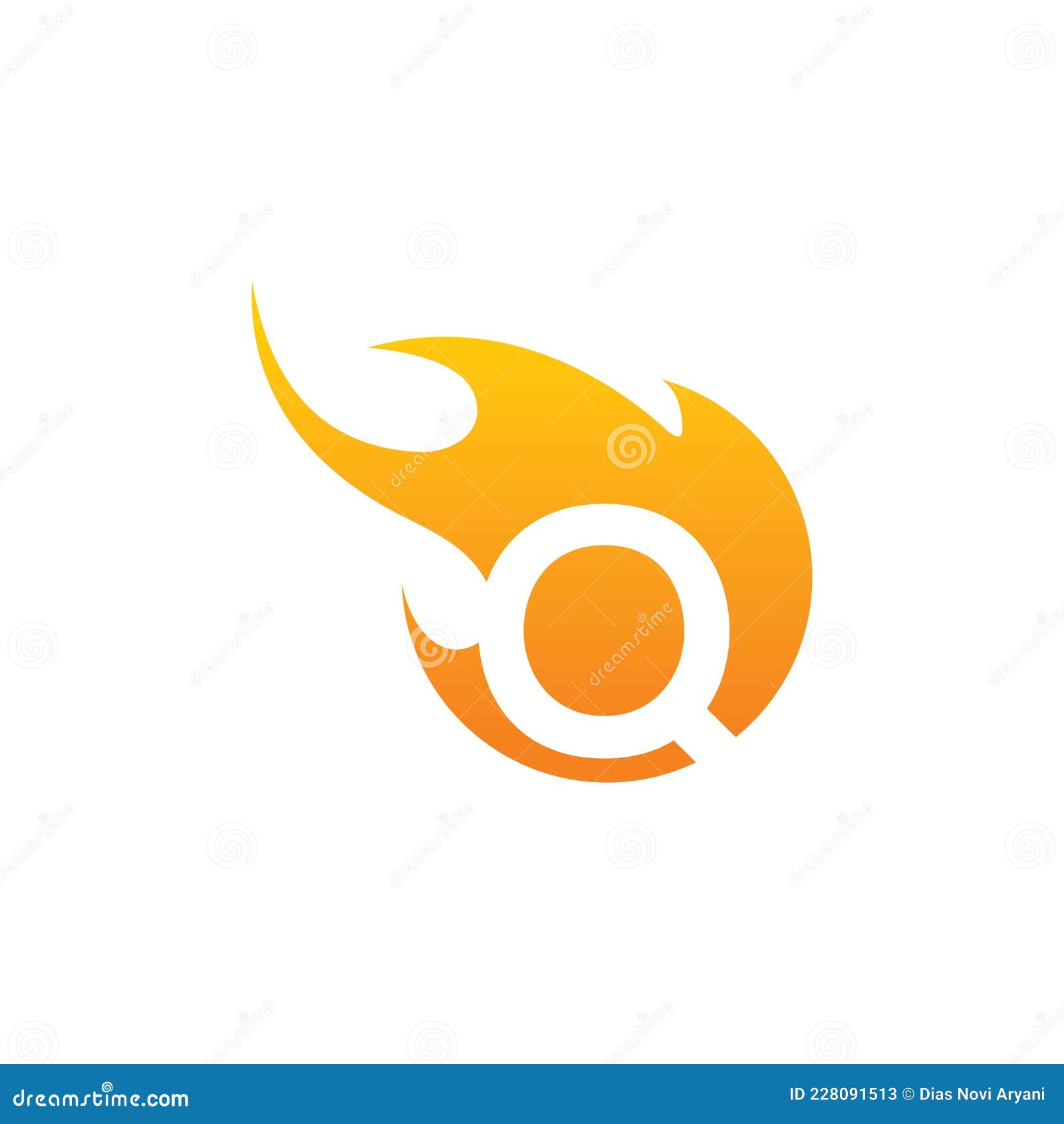 Initial Q Letter with Fire Logo Vector Design Stock Vector ...