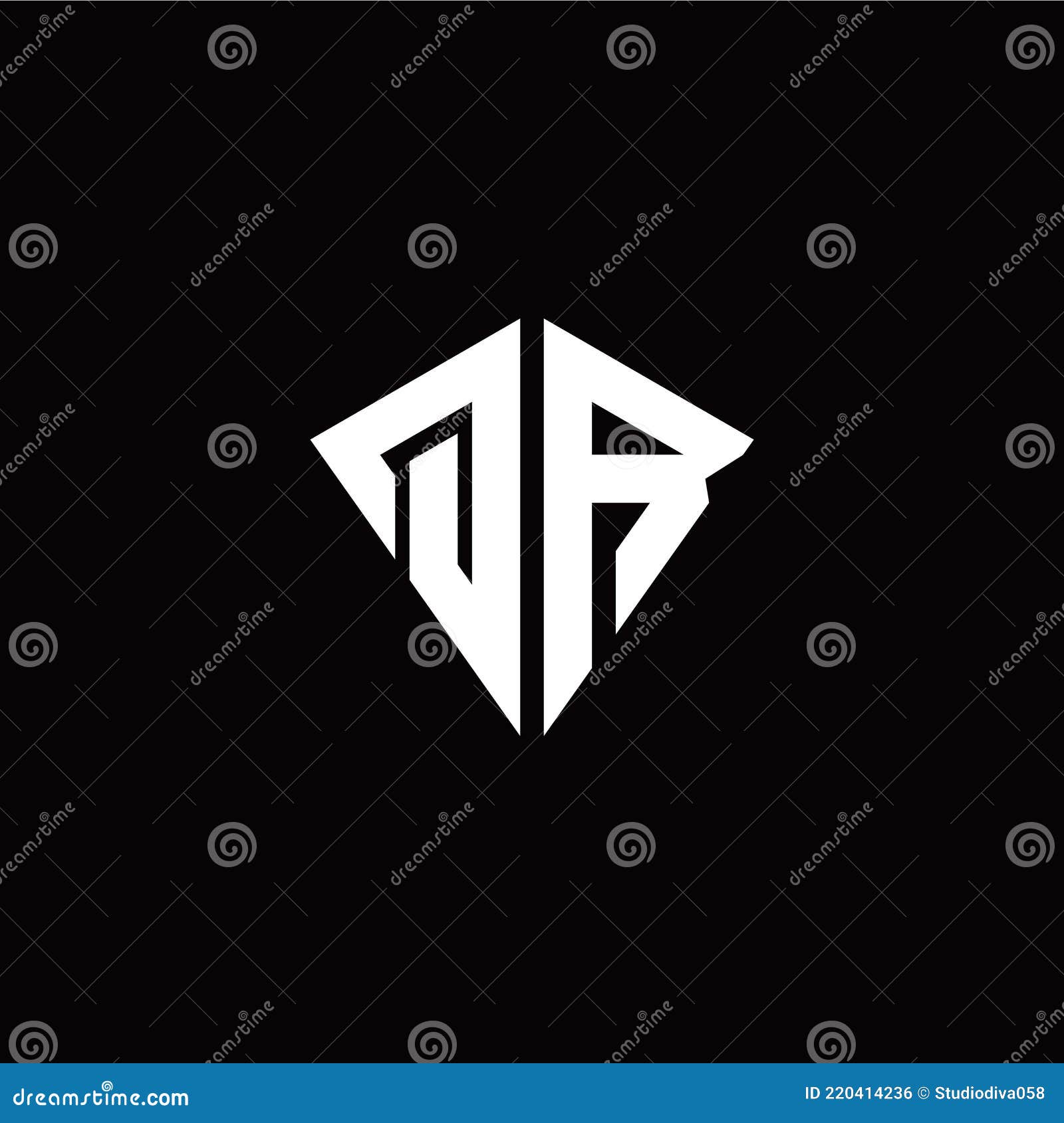 Initial Q R Letter with Kite Modern Style Logo Template Vector Stock ...