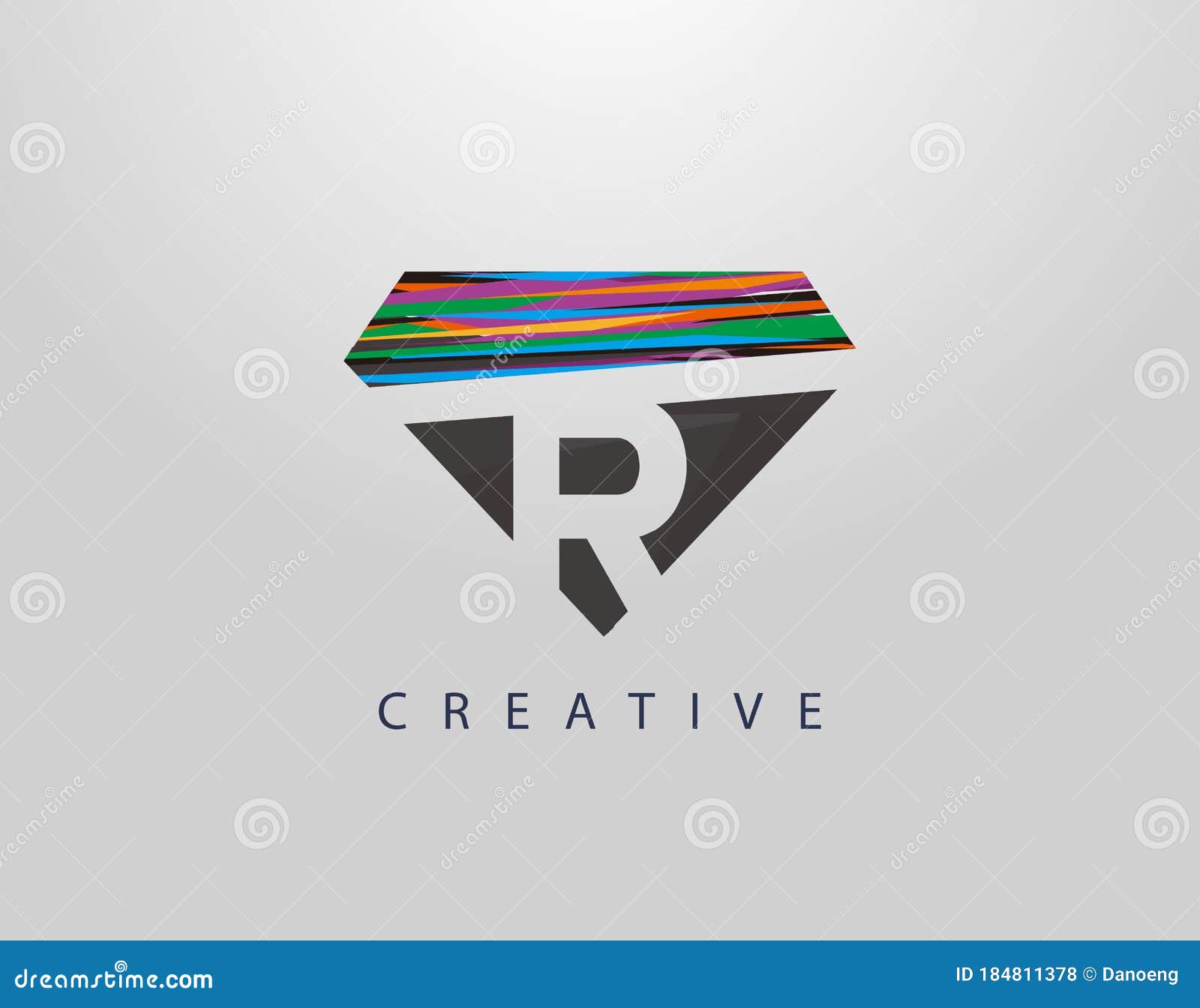 Initial R Abstract Diamond Logo. Creative R Letter Design with Colorful ...