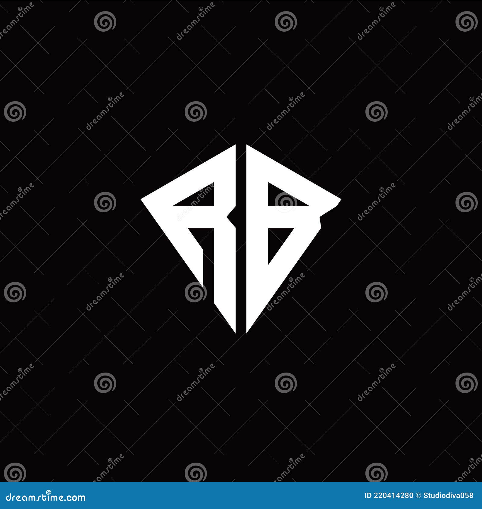 Initial R B Letter with Kite Modern Style Logo Template Vector Stock ...