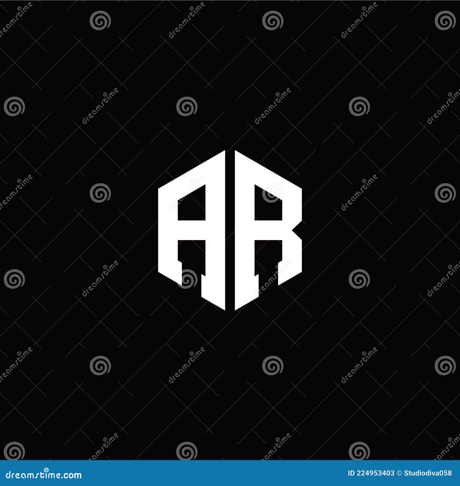 Initial a R Letter with Polygon Modern Style Logo Template Vector Stock ...