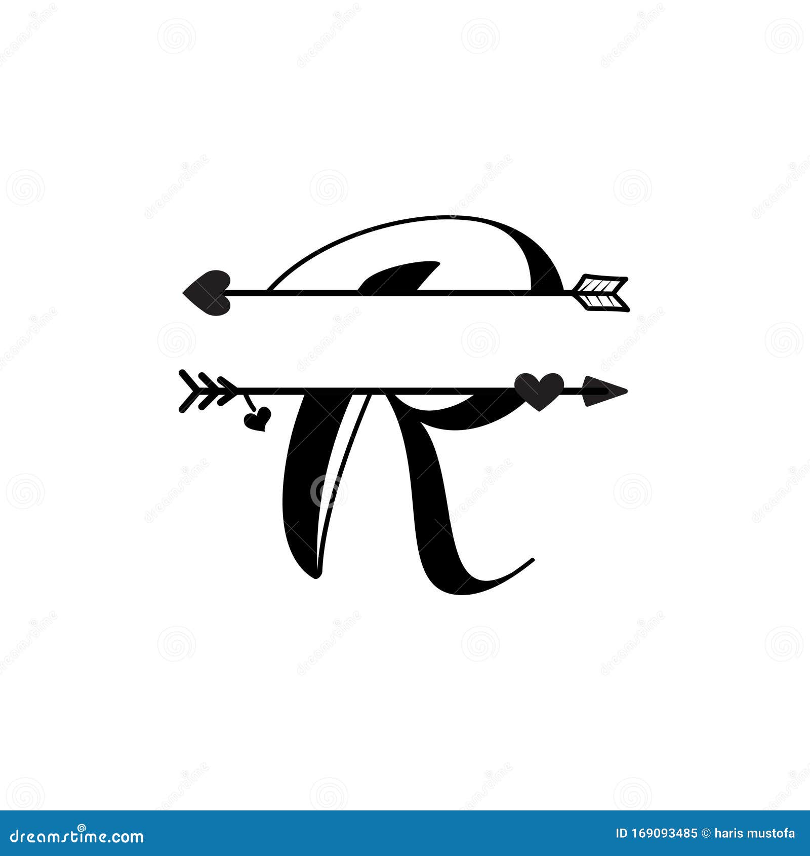 Initial R Love Monogram Split Letter Vector Isolated Stock Vector ...