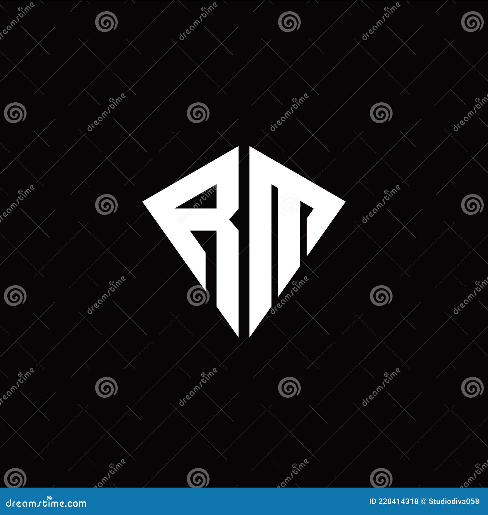Initial R M Letter with Kite Modern Style Logo Template Vector Stock ...