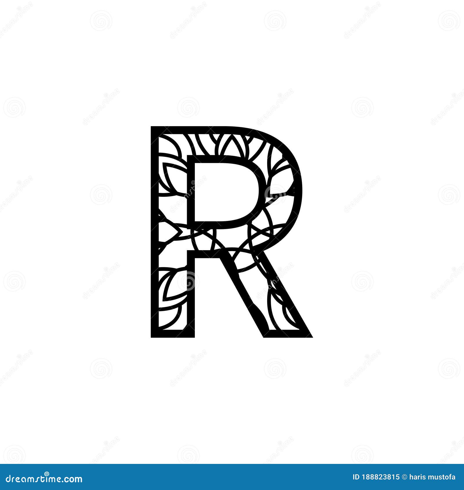 Initial R Mandala Vector Design Template Illustration Stock ...