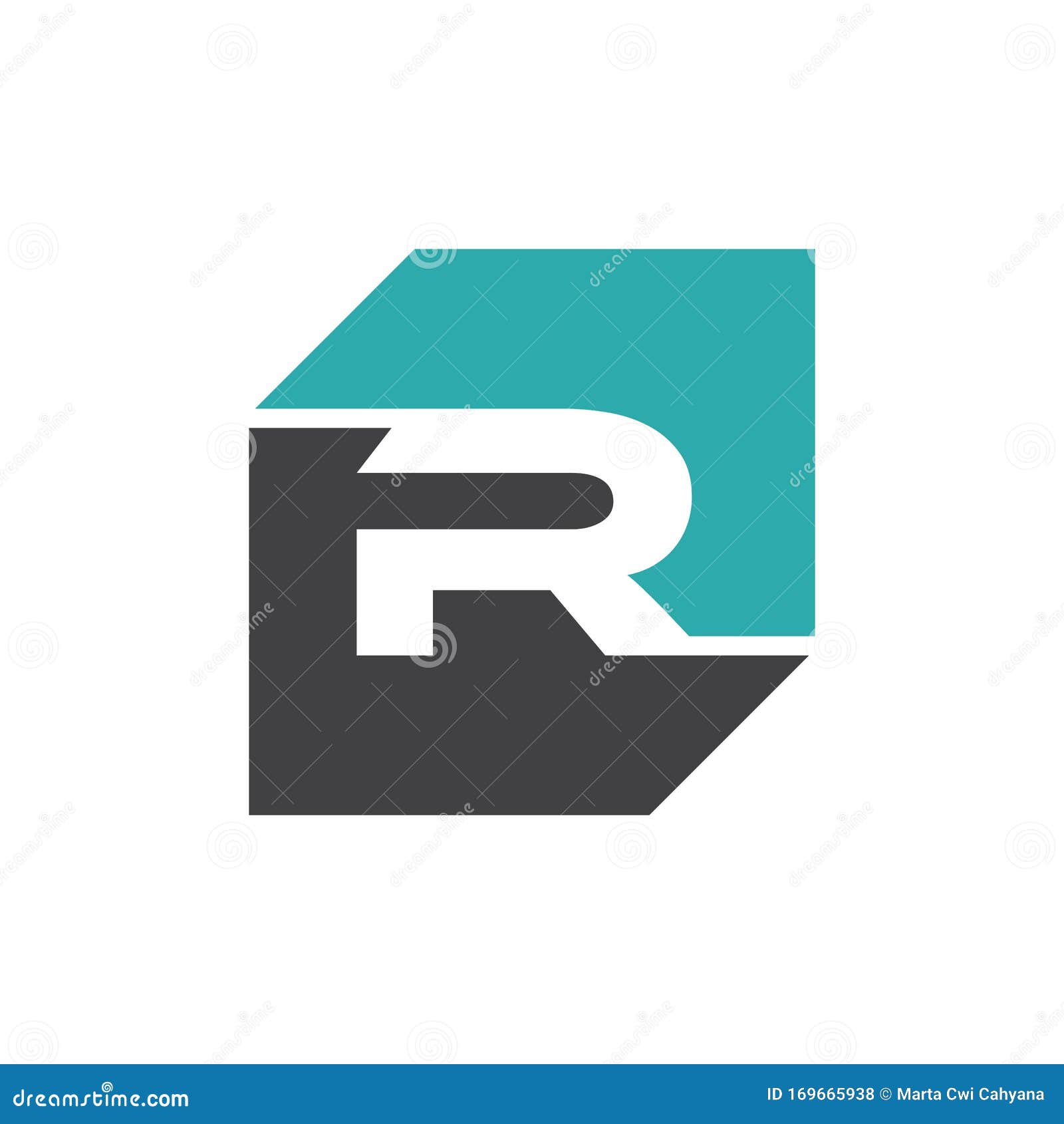 Initial R Rectangle Logo Vector Template Stock Vector - Illustration of ...