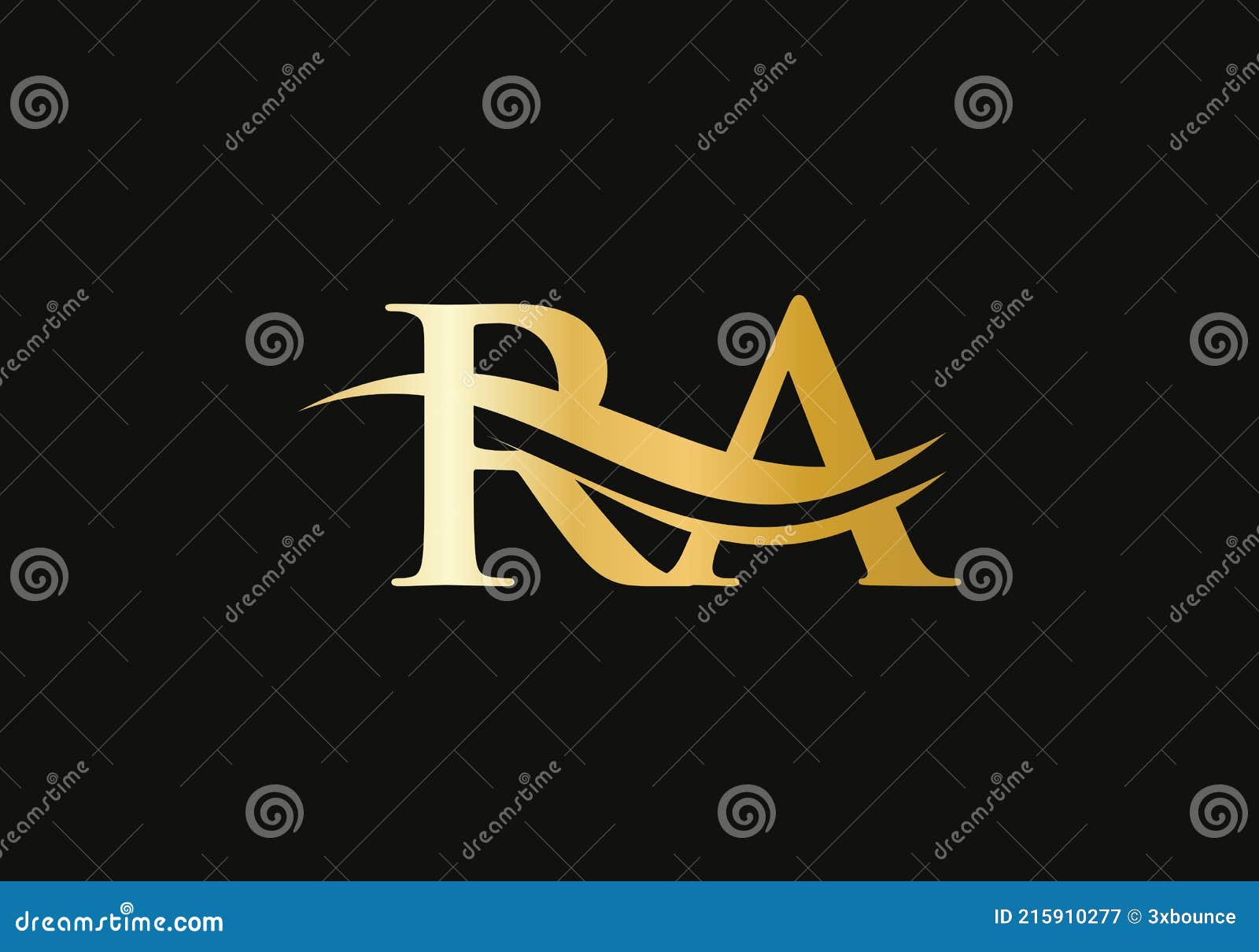 Initial RA Letter Linked Logo Vector Template. Swoosh Letter RA Logo ...