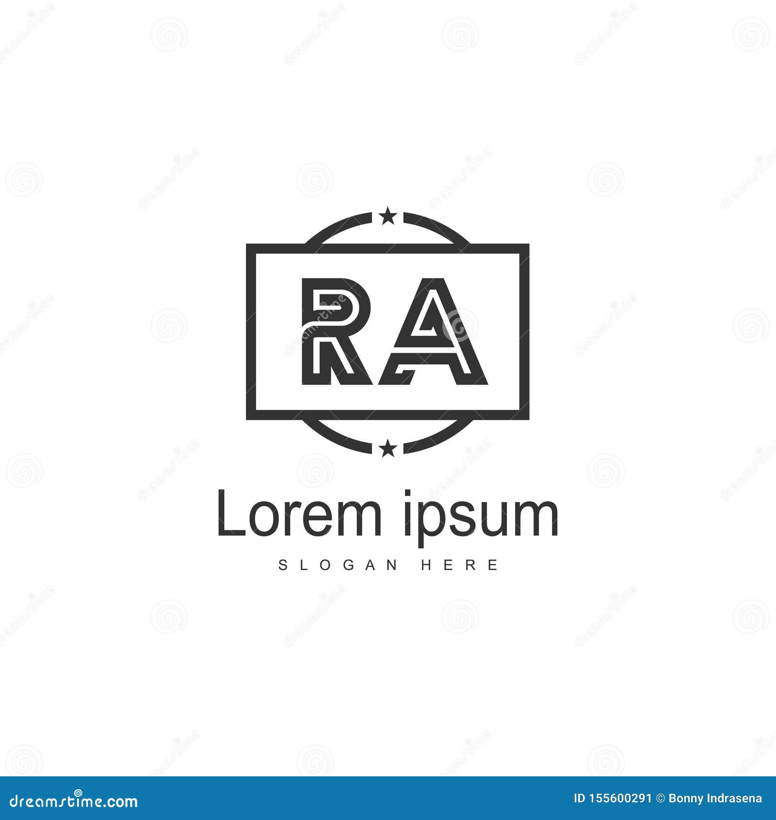 Initial RA Logo Template with Modern Frame. Minimalist RA Letter Logo ...