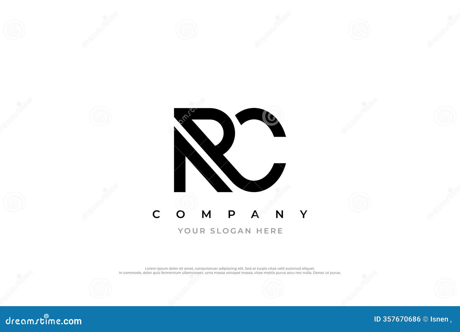 Initial RC Monogram Logo Design Stock Illustration - Illustration of ...