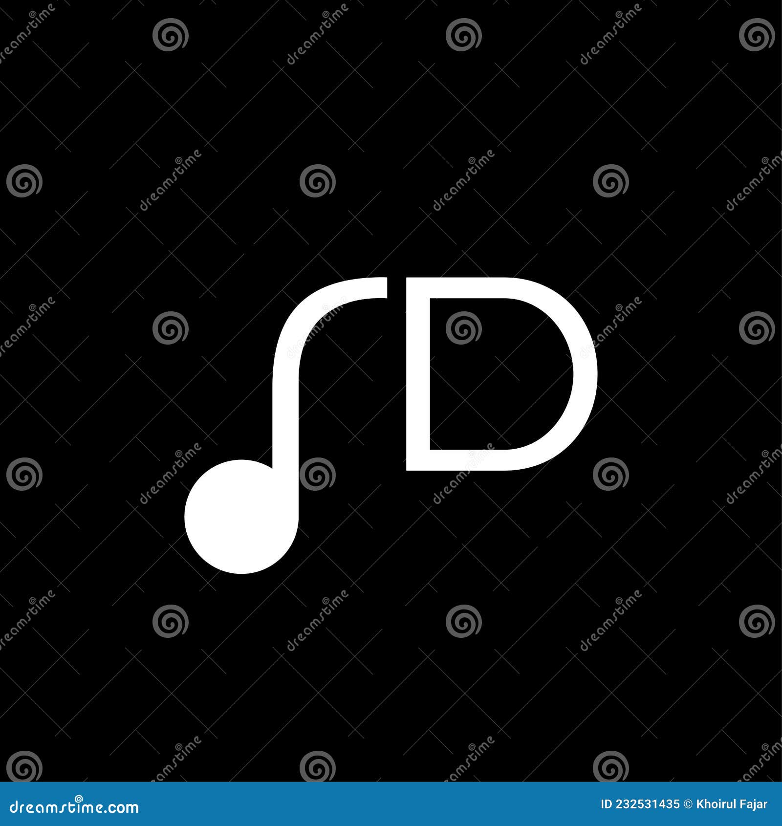 Initial RD Letter with Music Vector Logo. Vector Illustration Stock ...
