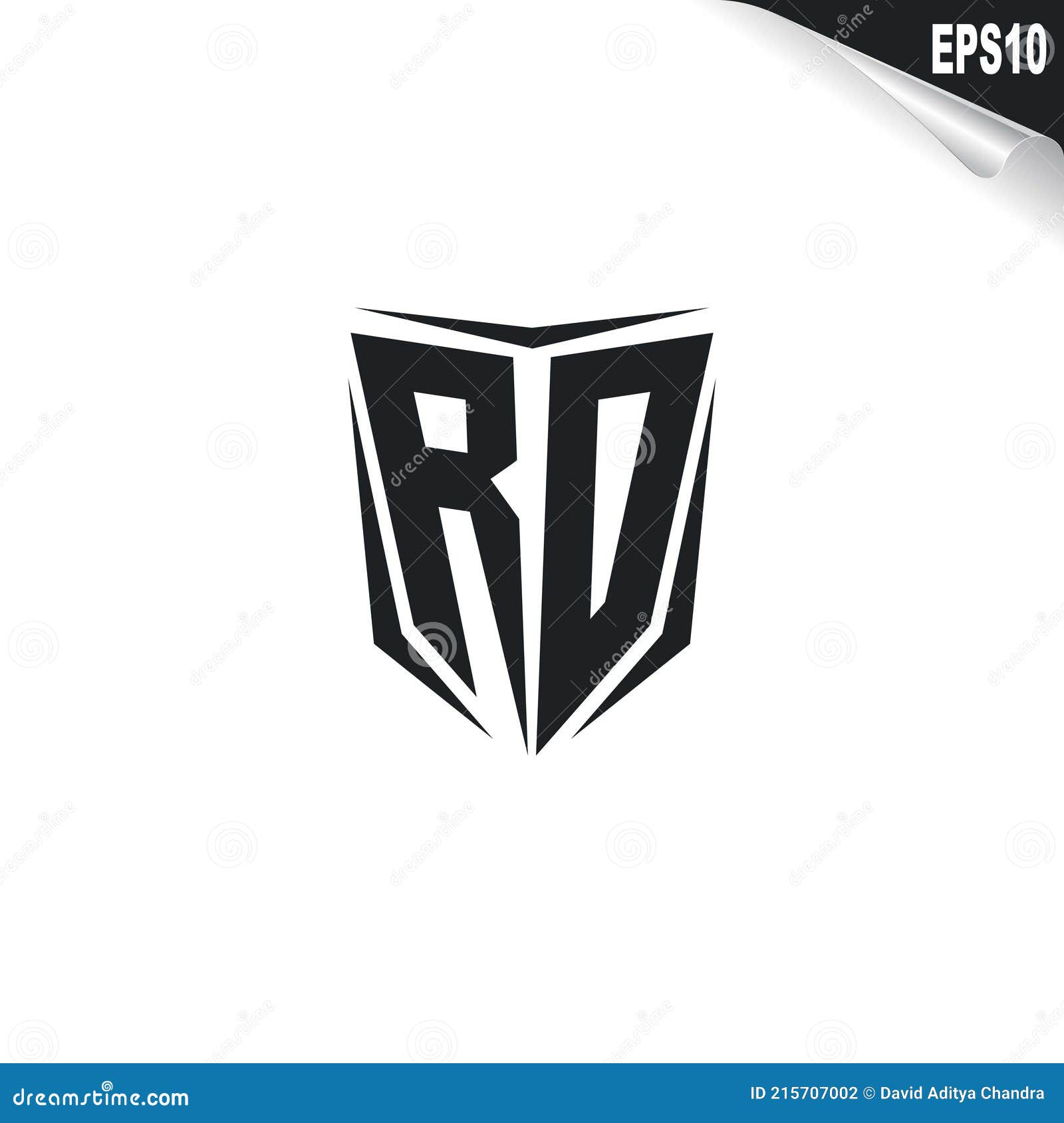 Initial RD Logo Design with Shield Style, Logo Business Branding Stock ...