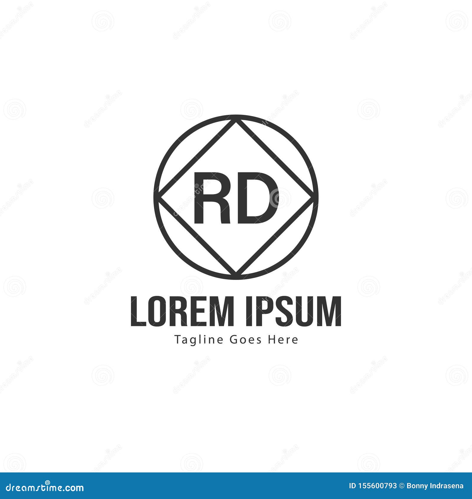 Initial RD Logo Template with Modern Frame. Minimalist RD Letter Logo ...