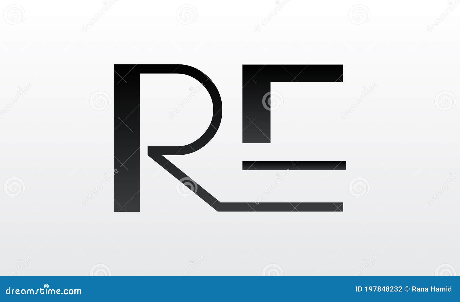 Initial Re Letter Logo with Creative Modern Business Typography Vector ...