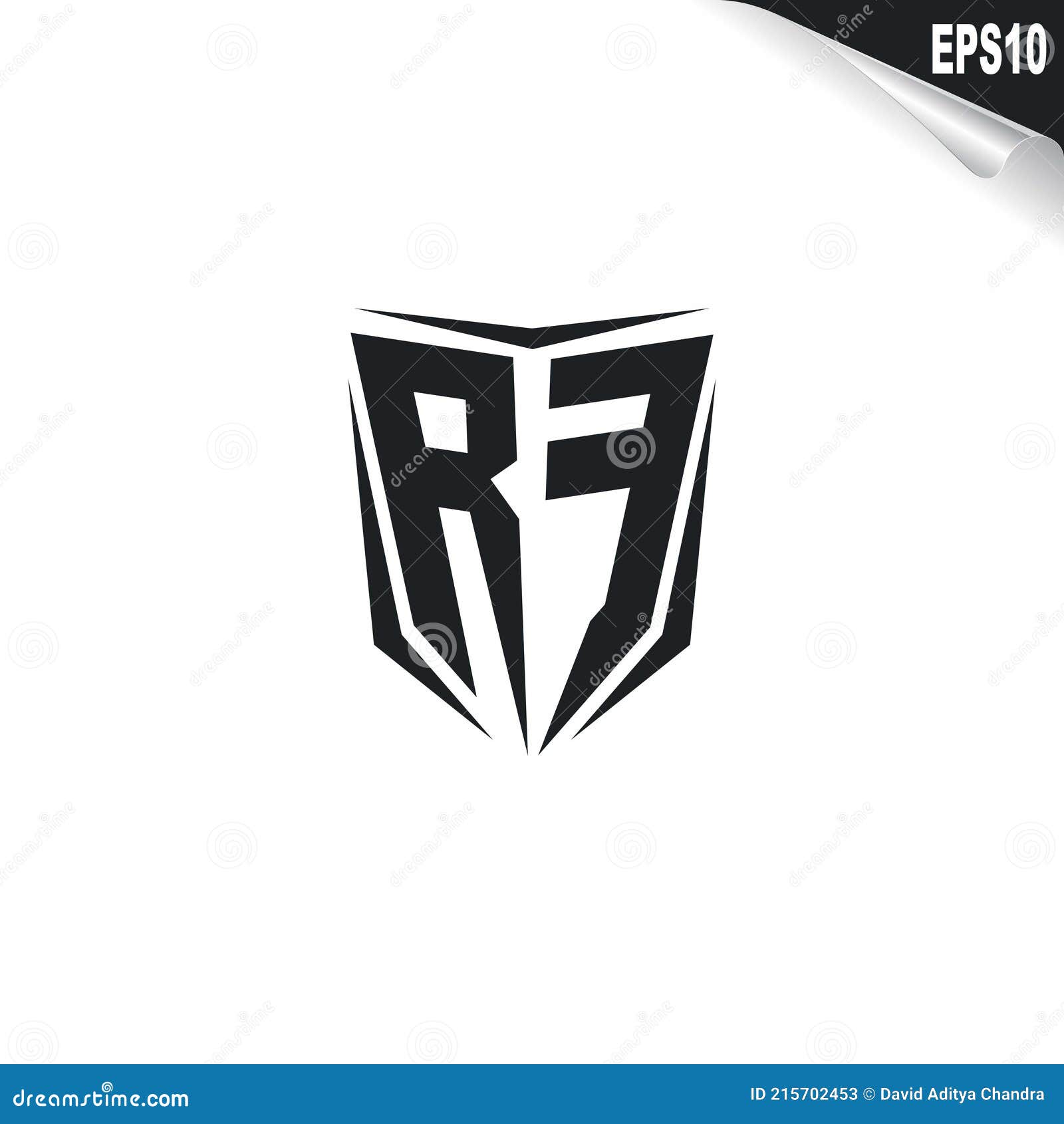 Initial RF Logo Design with Shield Style, Logo Business Branding Stock ...