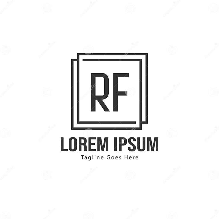 Initial RF Logo Template with Modern Frame. Minimalist RF Letter Logo ...