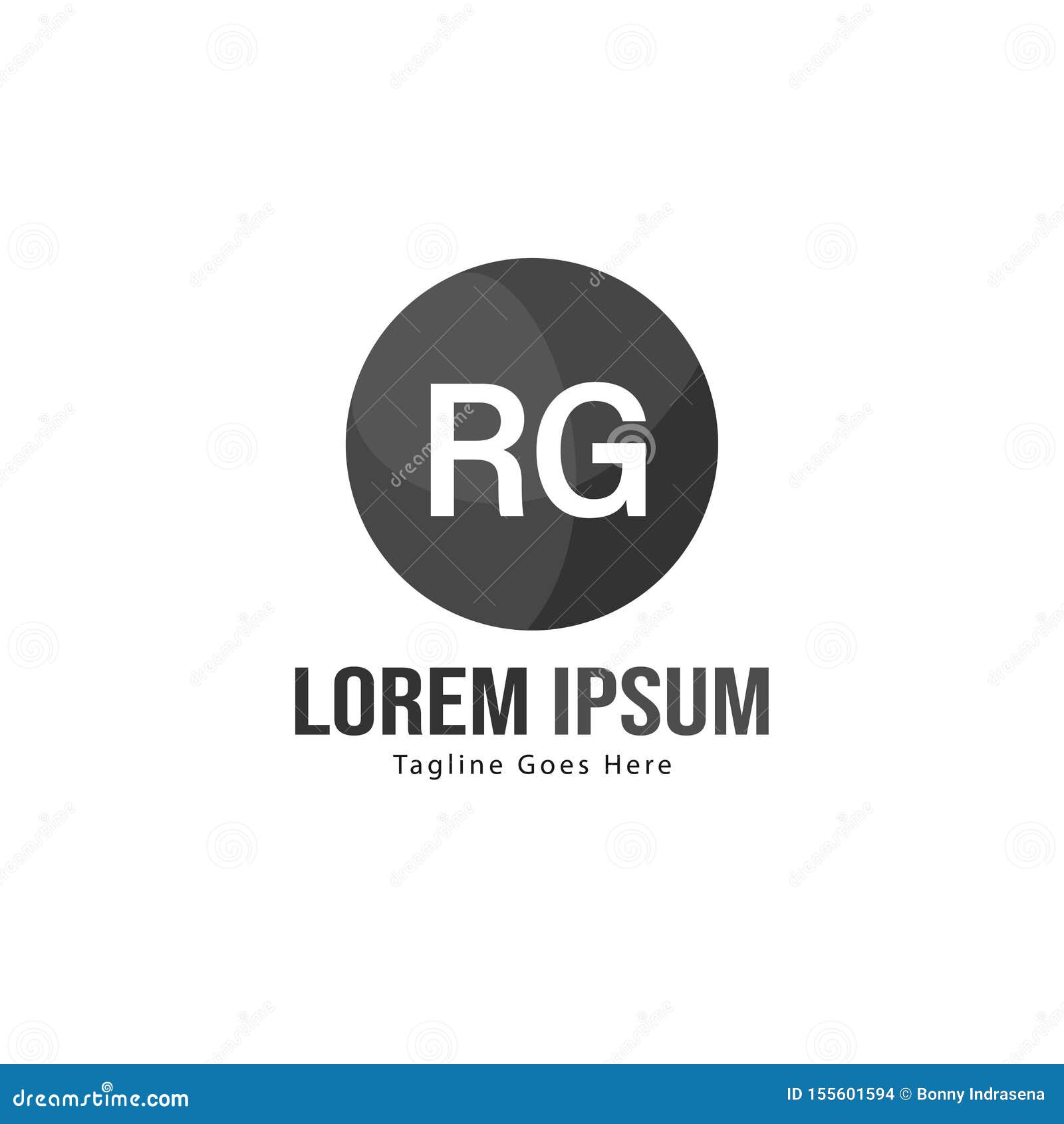 Initial RG Logo Template with Modern Frame. Minimalist RG Letter Logo ...