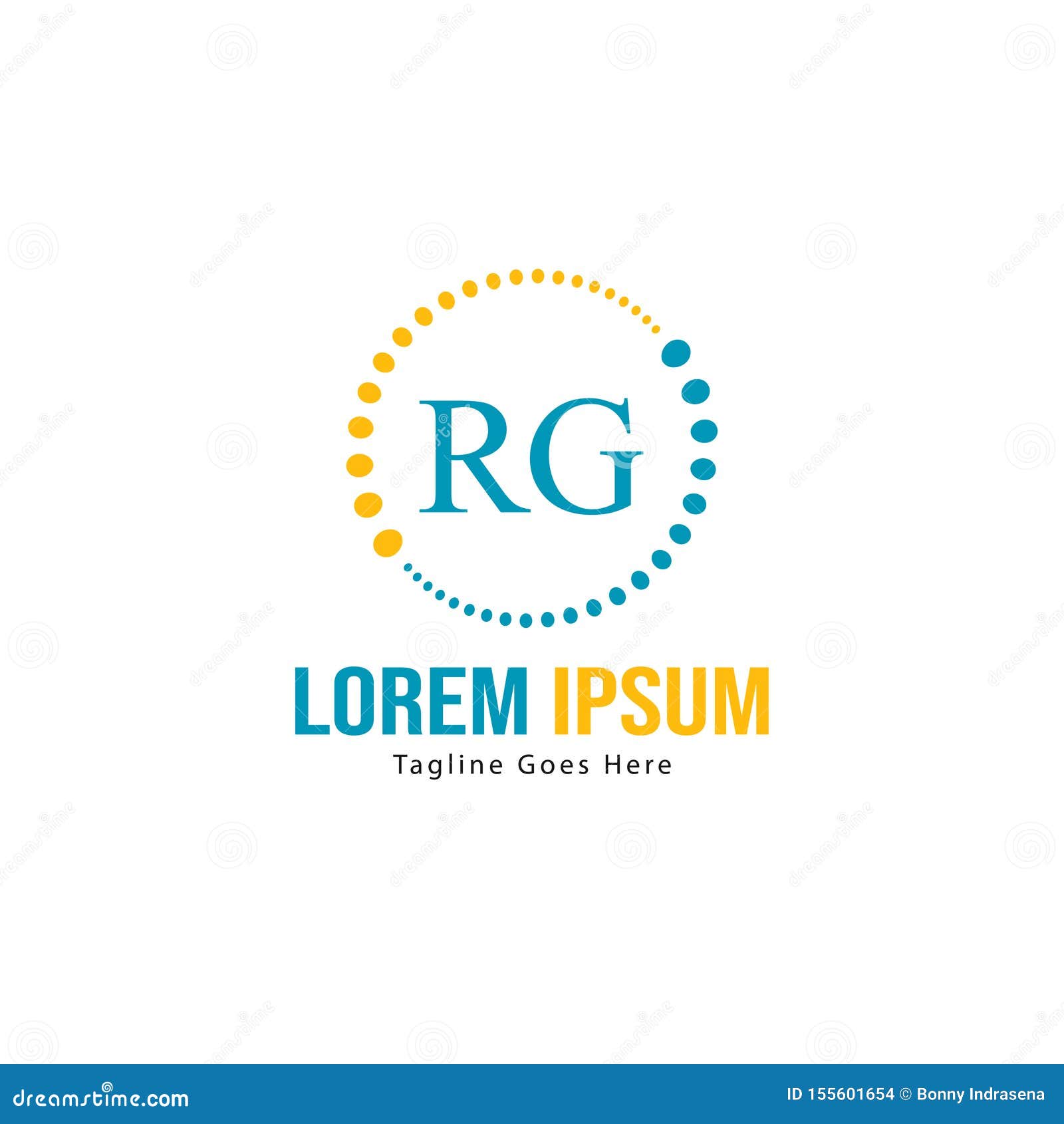 Initial RG Logo Template with Modern Frame. Minimalist RG Letter Logo ...