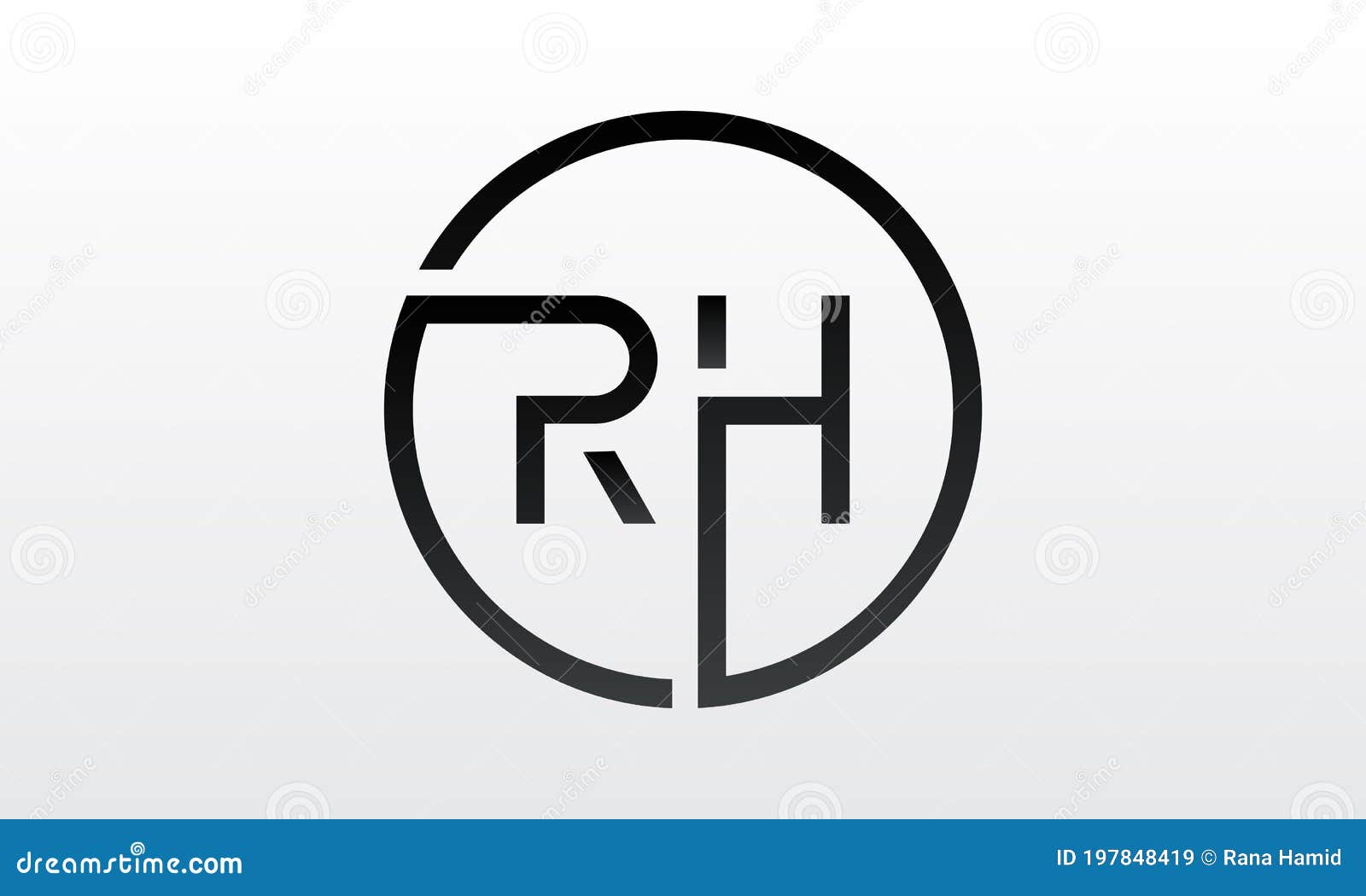 Initial Rh Letter Logo with Creative Modern Business Typography Vector ...