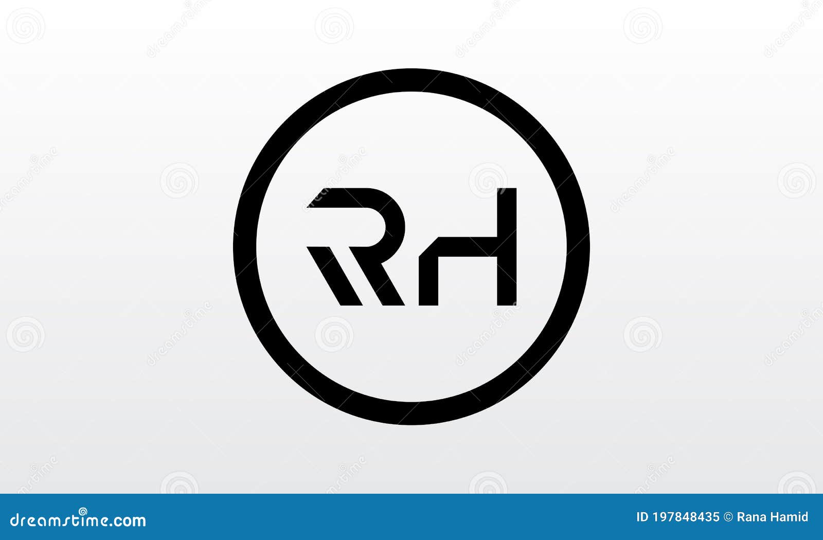Initial Rh Letter Logo with Creative Modern Business Typography Vector ...