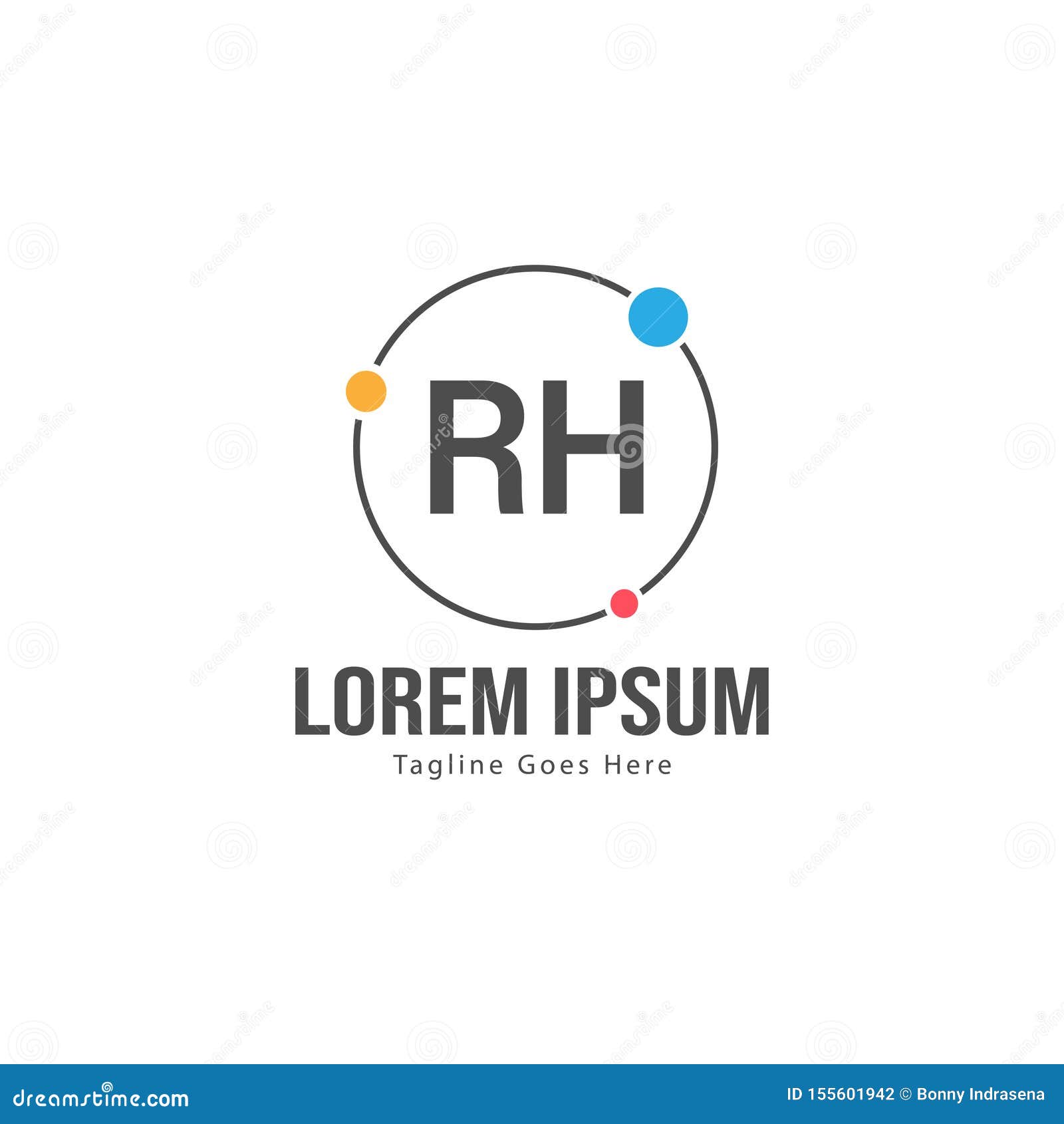 Initial RH Logo Template with Modern Frame. Minimalist RH Letter Logo ...