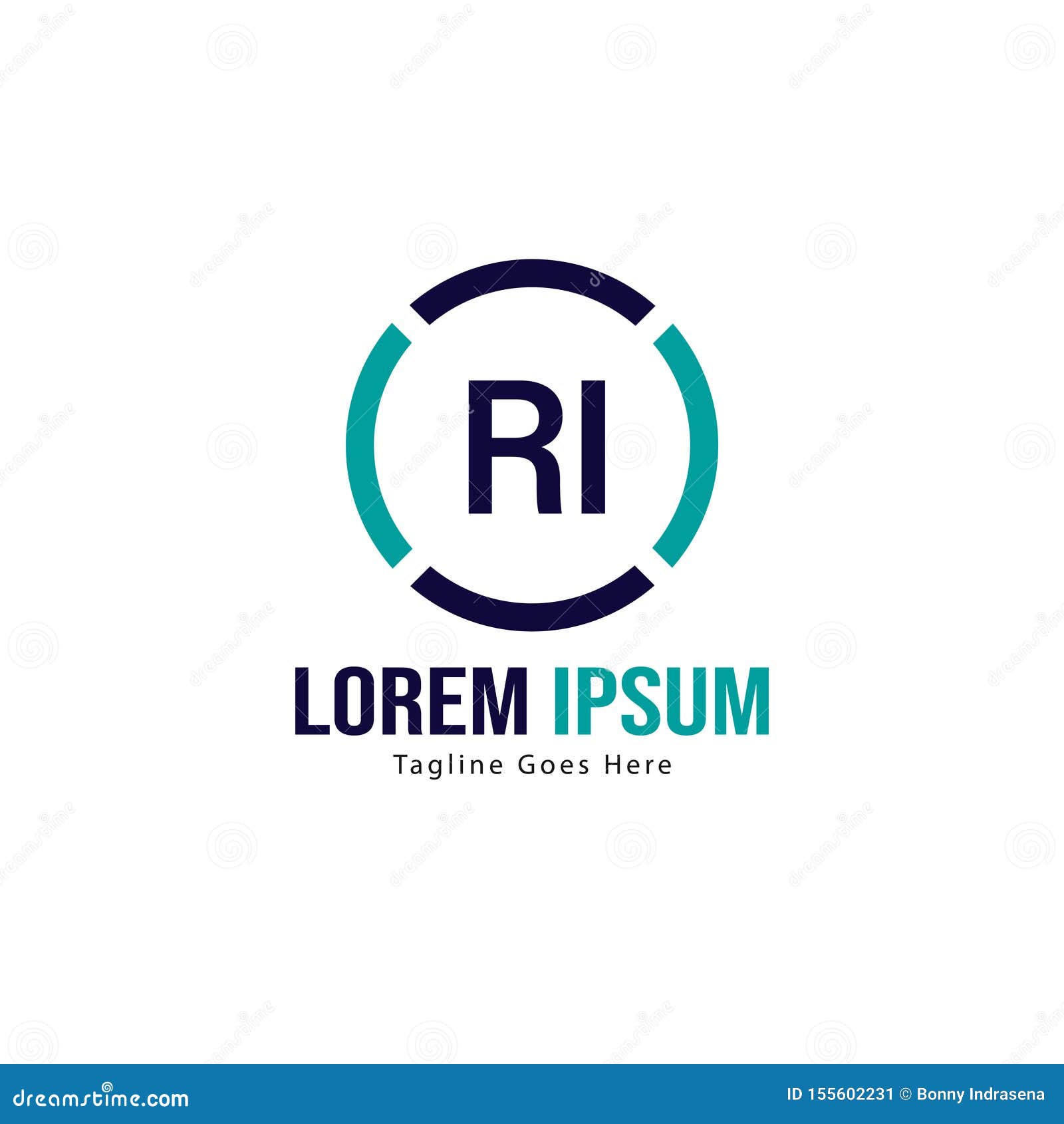 Initial RI Logo Template with Modern Frame. Minimalist RI Letter Logo ...