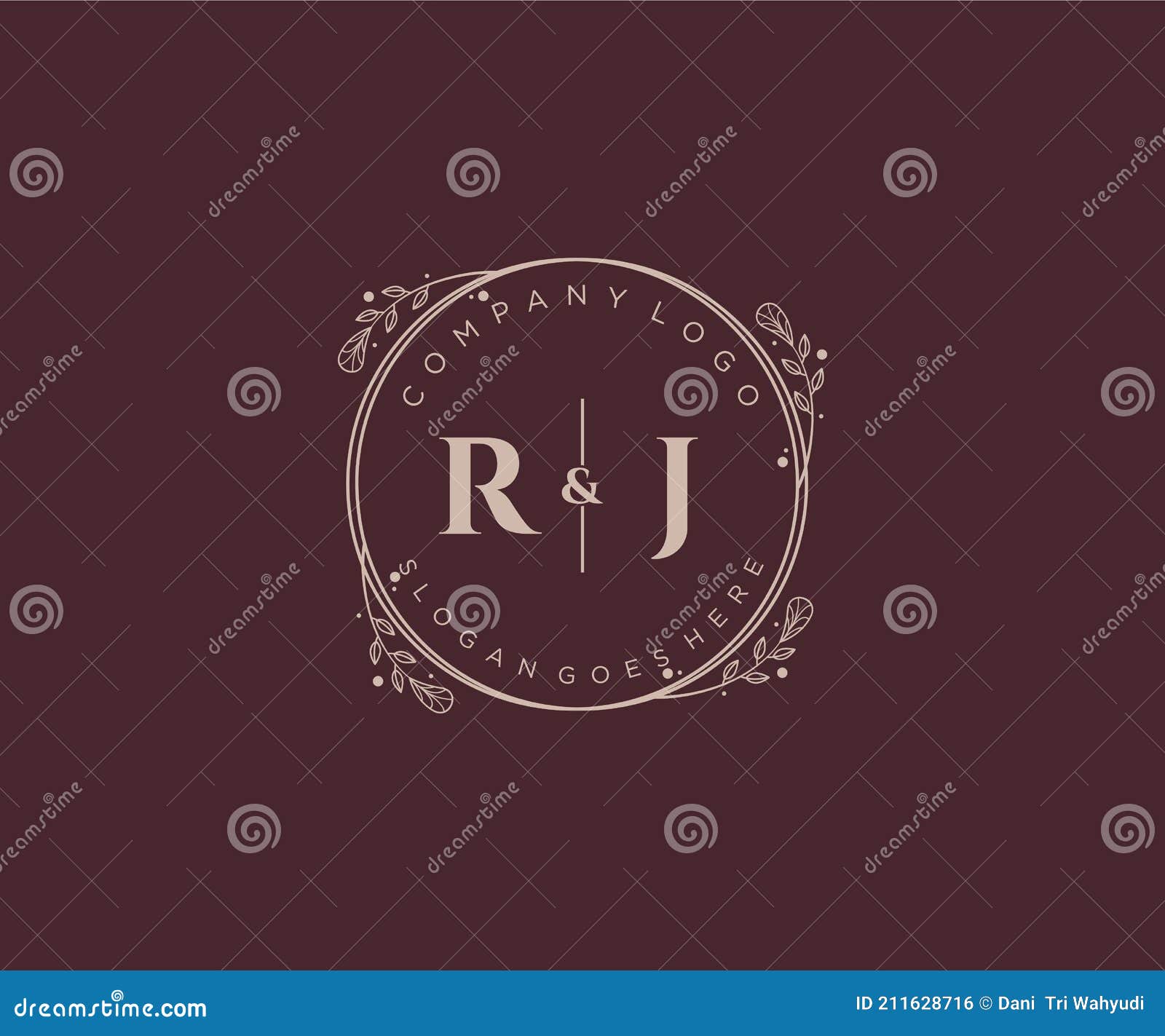 Initial RJ Letters Decorative Luxury Wedding Logo Stock Vector ...