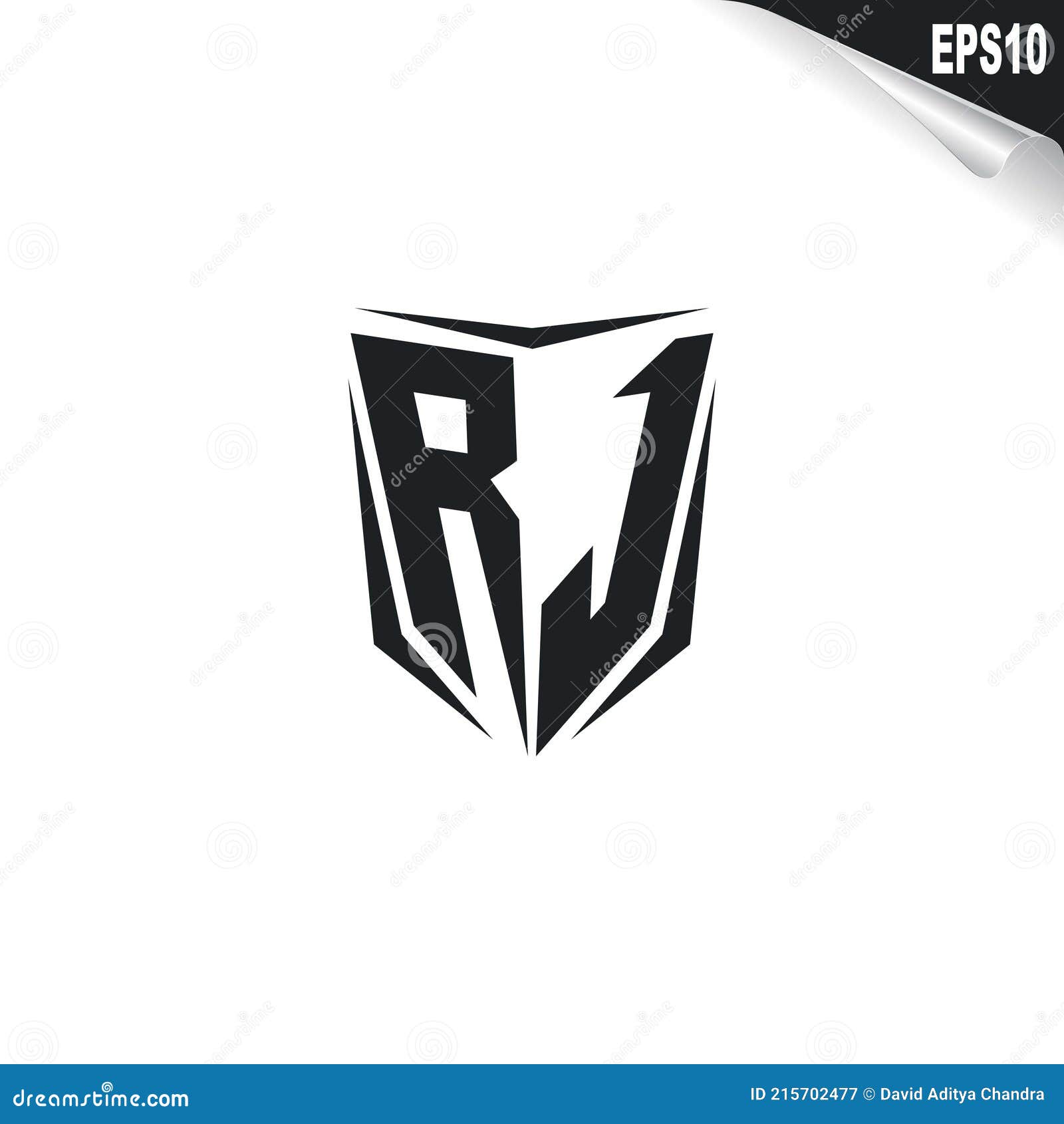 Initial RJ Logo Design with Shield Style, Logo Business Branding Stock ...